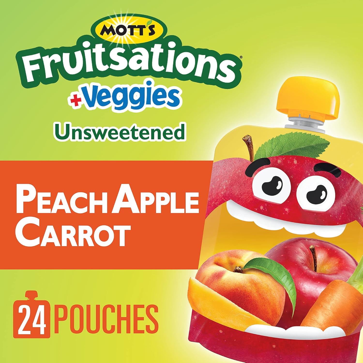 Mott's Fruitsations + Veggies Apple Sauce Pouches, Peach Apple Carrot ...