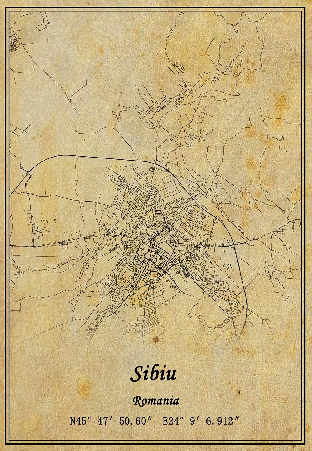 Sibiu Romania Map