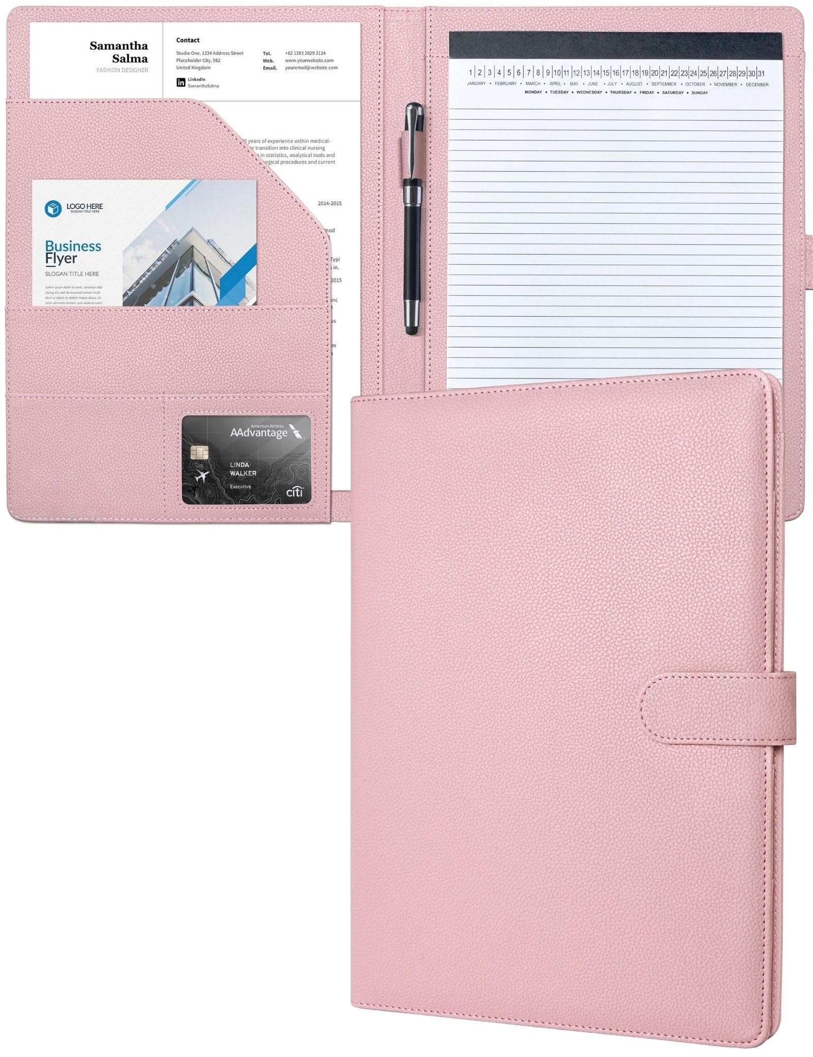 Snapklik.com : Mymazn Padfolio Portfolio Folder, Faux Leather Interview ...