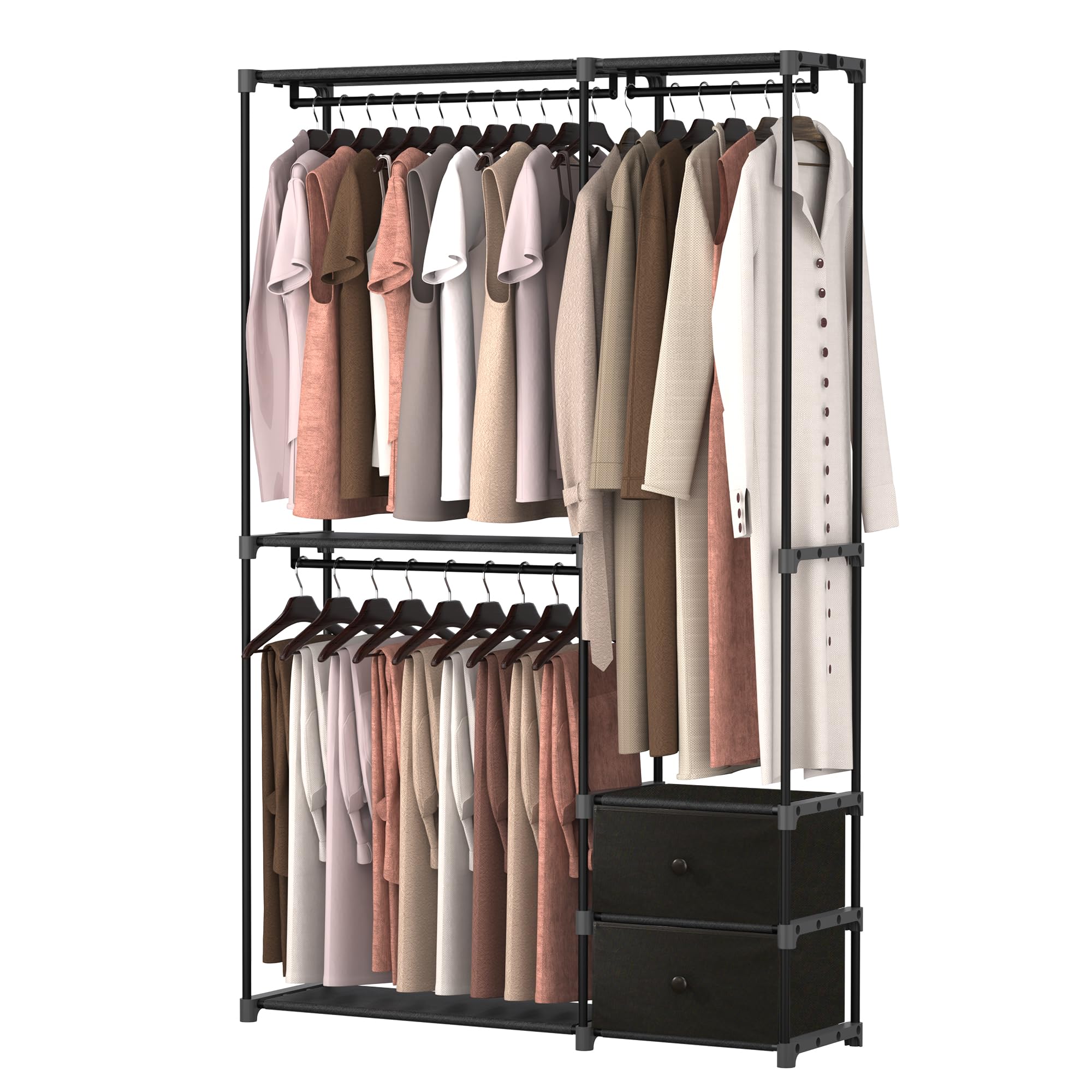 SANGMUCEN 43" Portable Close Wardrobe, Clothes Storage Organizer, Free ...