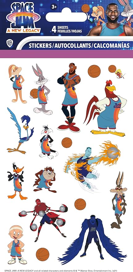 Amazon.com: Space Jam 2 - A New Legacy Standard Sticker - 4 Sheet ...