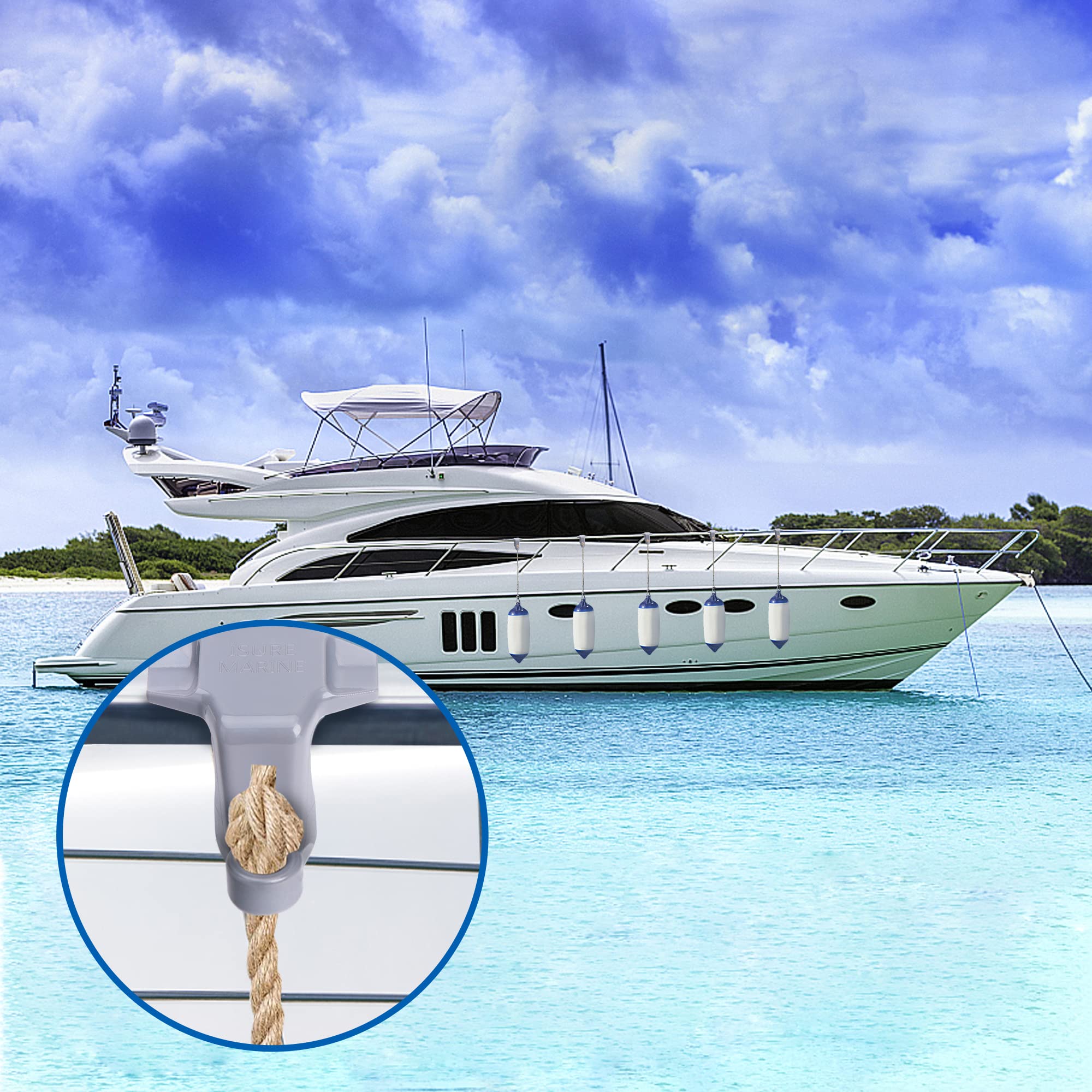 Snapklik.com : 4 PCS Pontoon Boat Fender Clips -Boat Bumper Clips ...