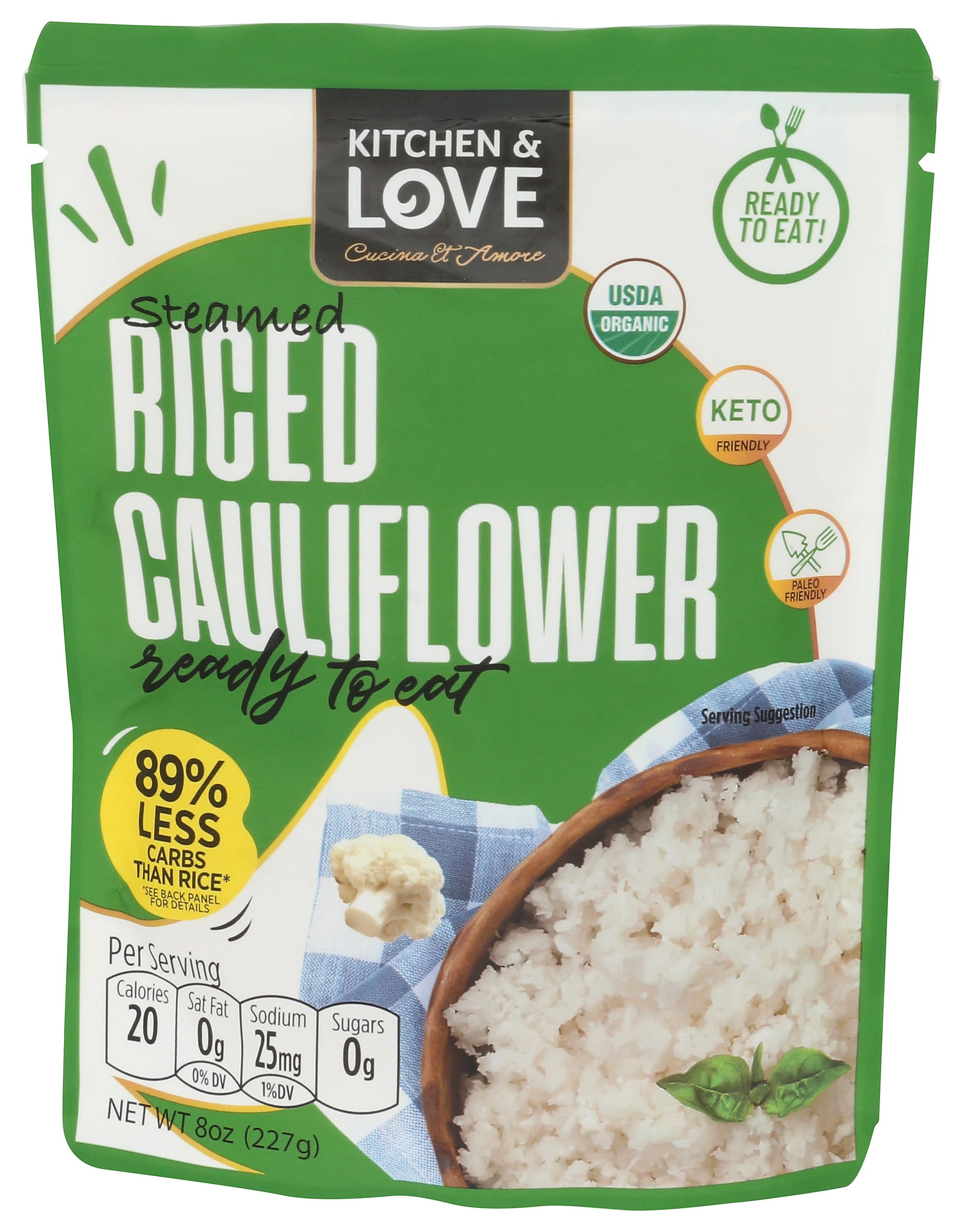 Amazon.com : Kitchen & Love Ready to Eat Riced Cauliflower, 8 OZ ...