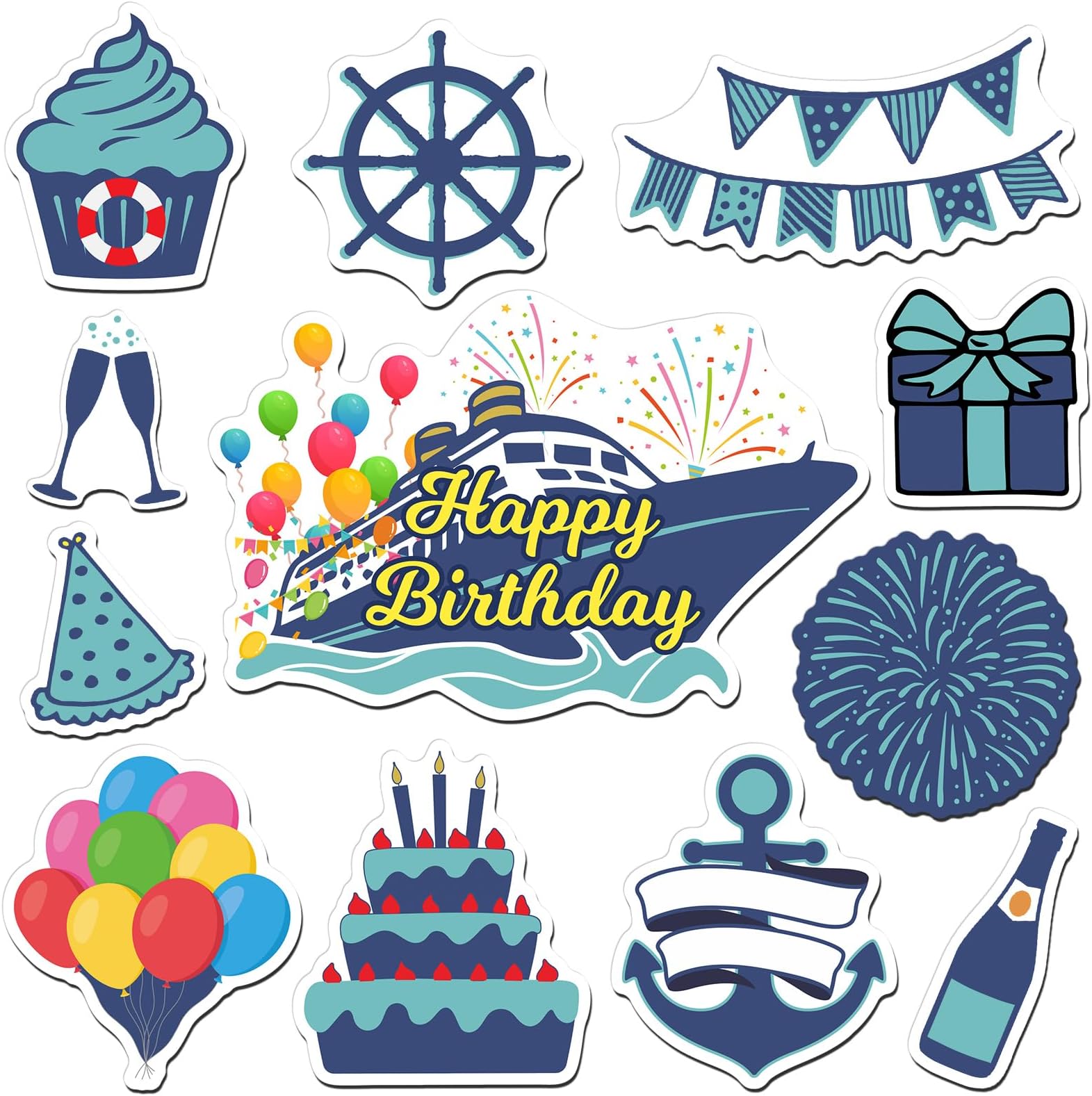 Amazon.com: 4 Pieces Car Magnet Birthday Refrigerator Decorations Large ...