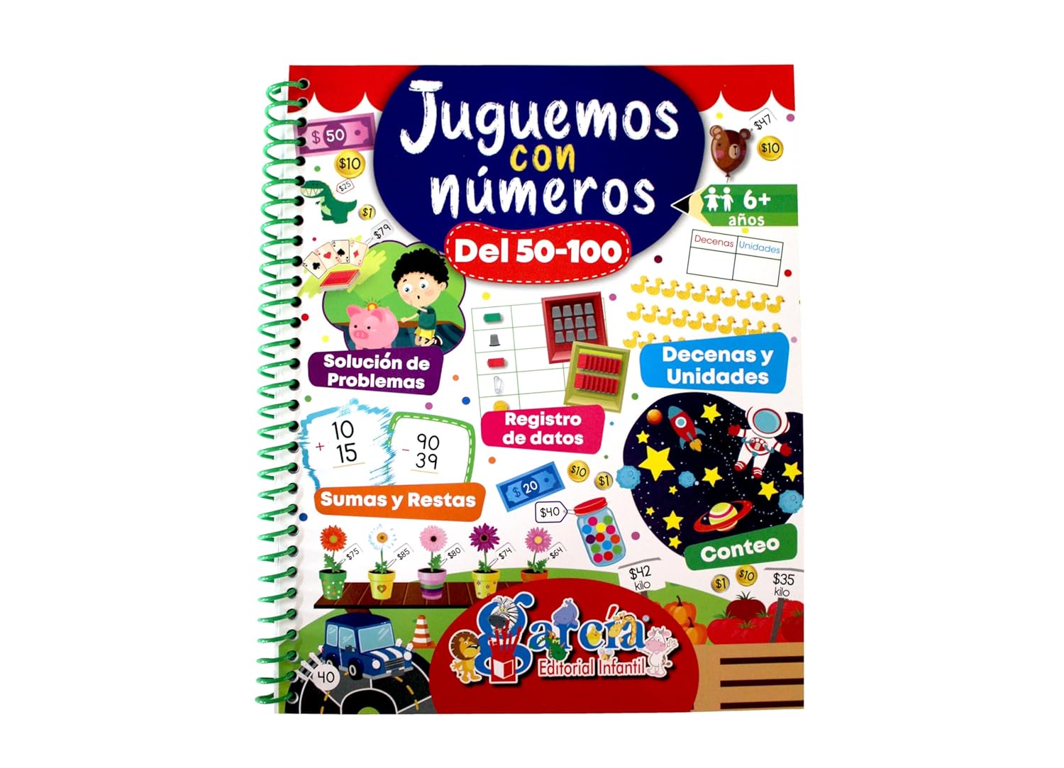 Editorial Garcia - Números del 50 al 100 con espiral - Libro de números ...