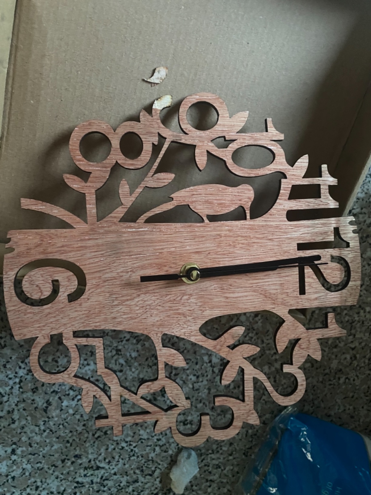 Zerodis 3D Wooden Wall Clock Creative Tree Shape Design for Office Home ...