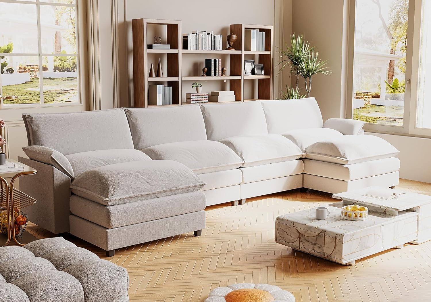 Amazon.com: JUMMICO 159” Modular Oversized Sectional Sofa Couch, Modern ...