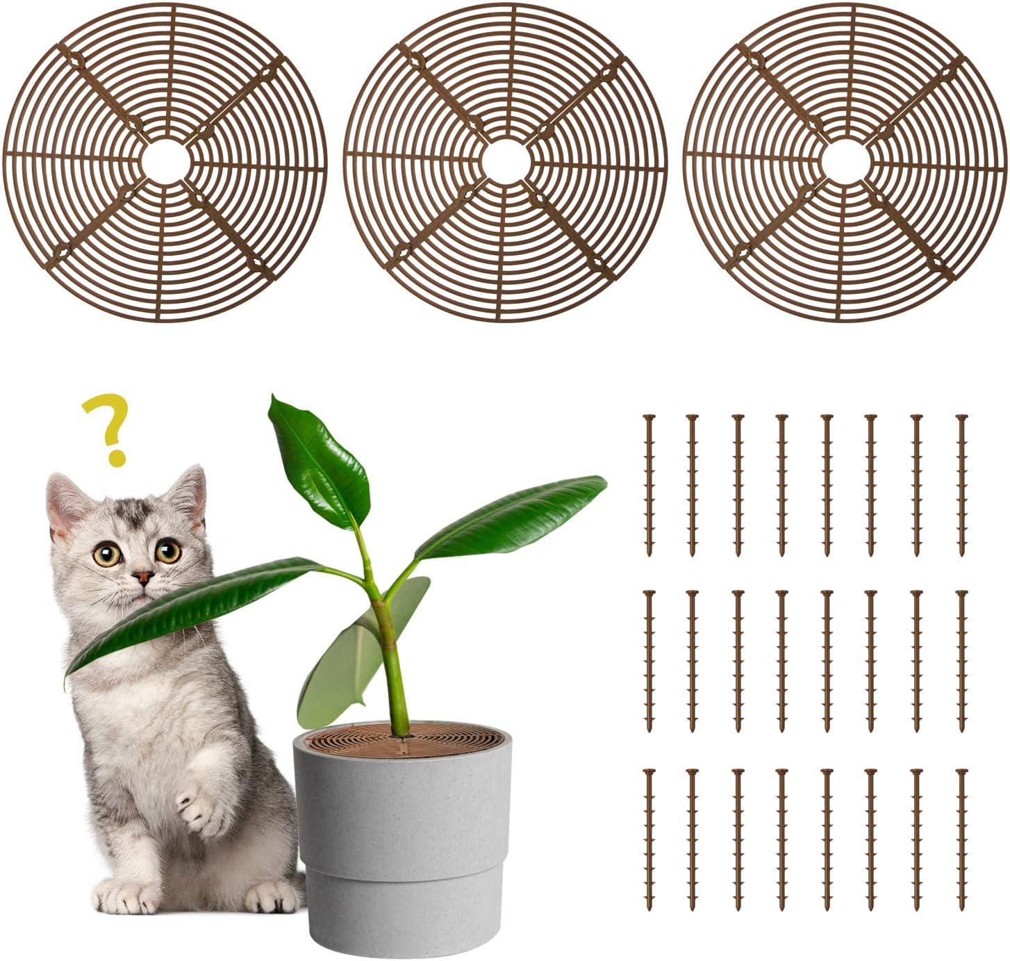 Amazon.com : Plastic Plant Pot Grid Cover, Plant Flower Protector Cat ...