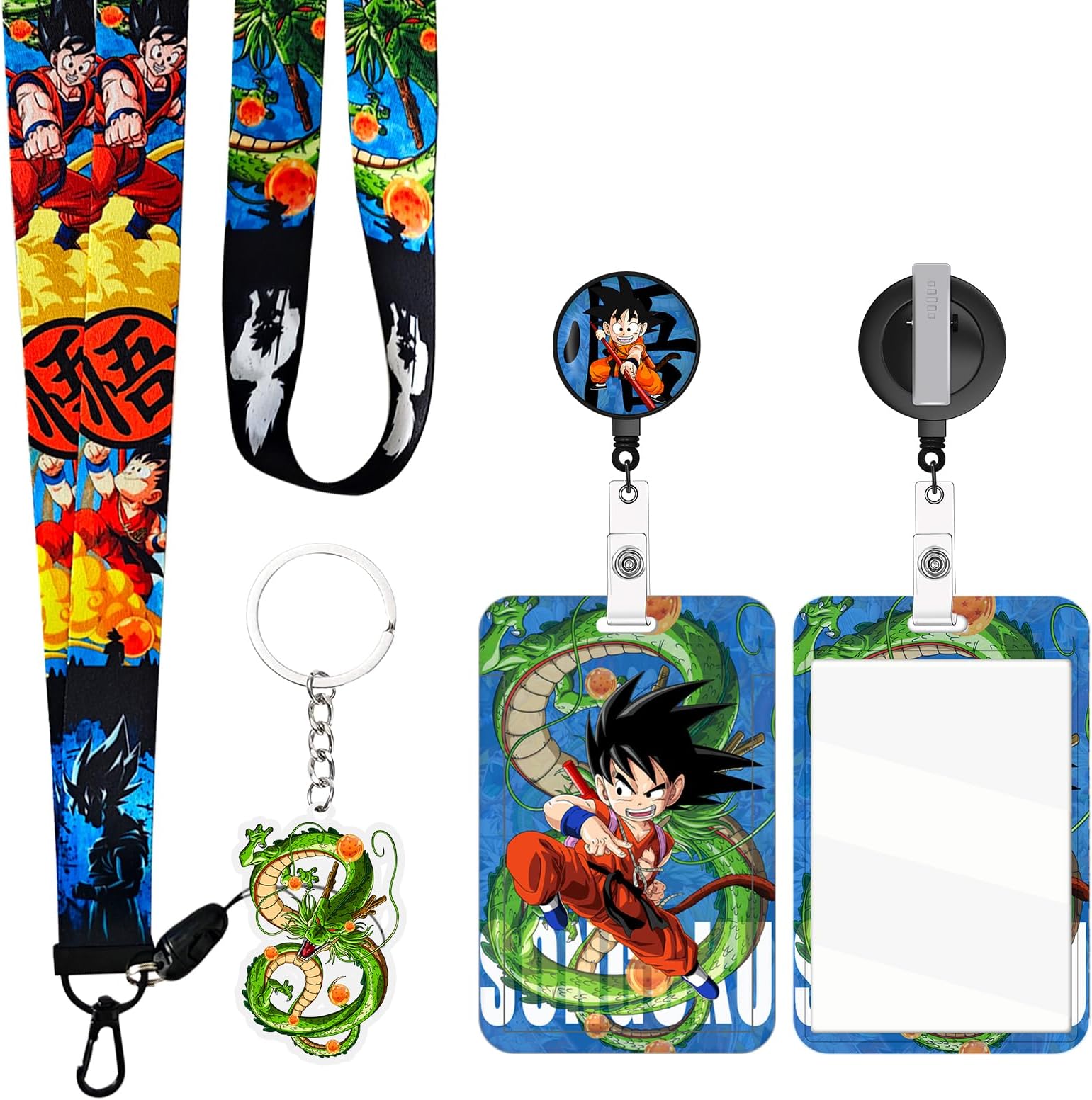 Amazon.com : TJIUSI 4PCS Set Anime Neck Lanyard with Retractable Badge ...