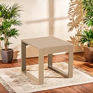 Amazon.com: Natural Wood-Plastic Square Coffee Table - Compact Durable ...