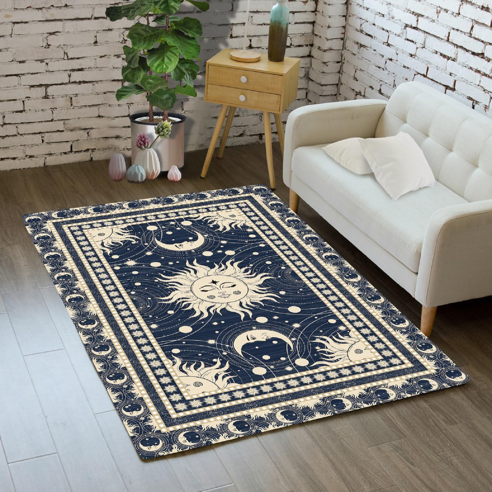Amazon.com: Jiospet Celestial Rugs for Living Room - Sun and Moon Rug ...