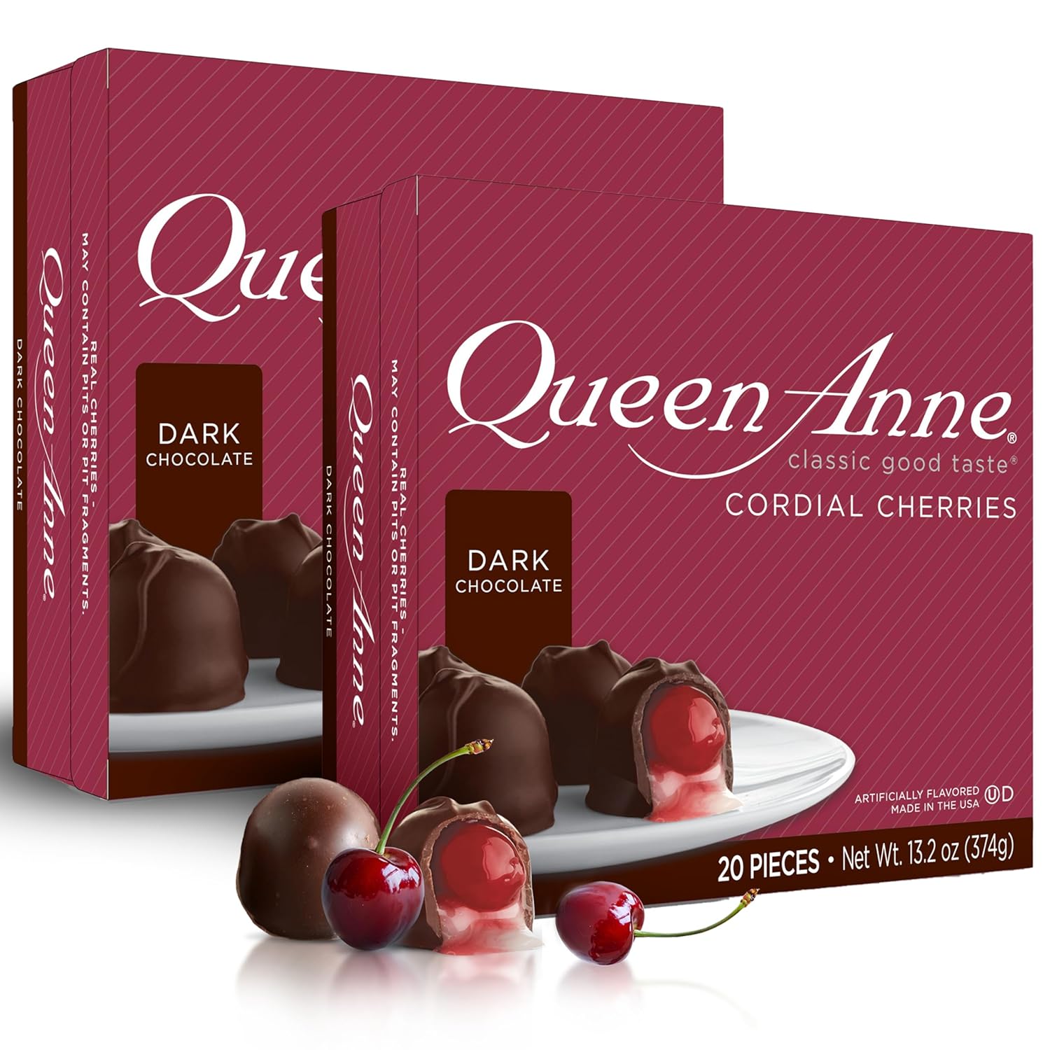 Amazon.com : Queen Anne Dark Chocolate Covered Cordial Cherries | 13.2 ...