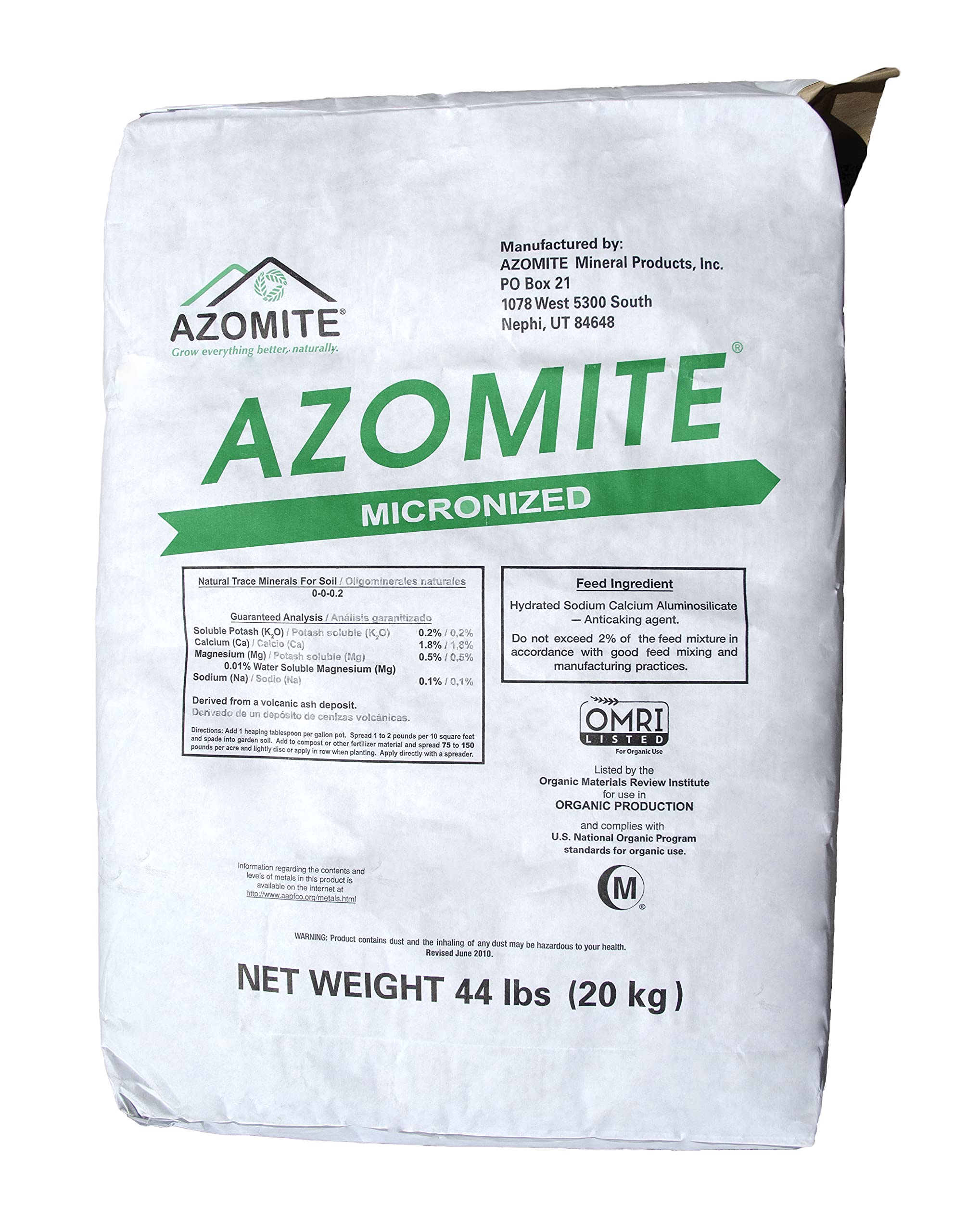 Amazon.com : Azomite Micronized Trace Mineral Powder (44 Pounds ...