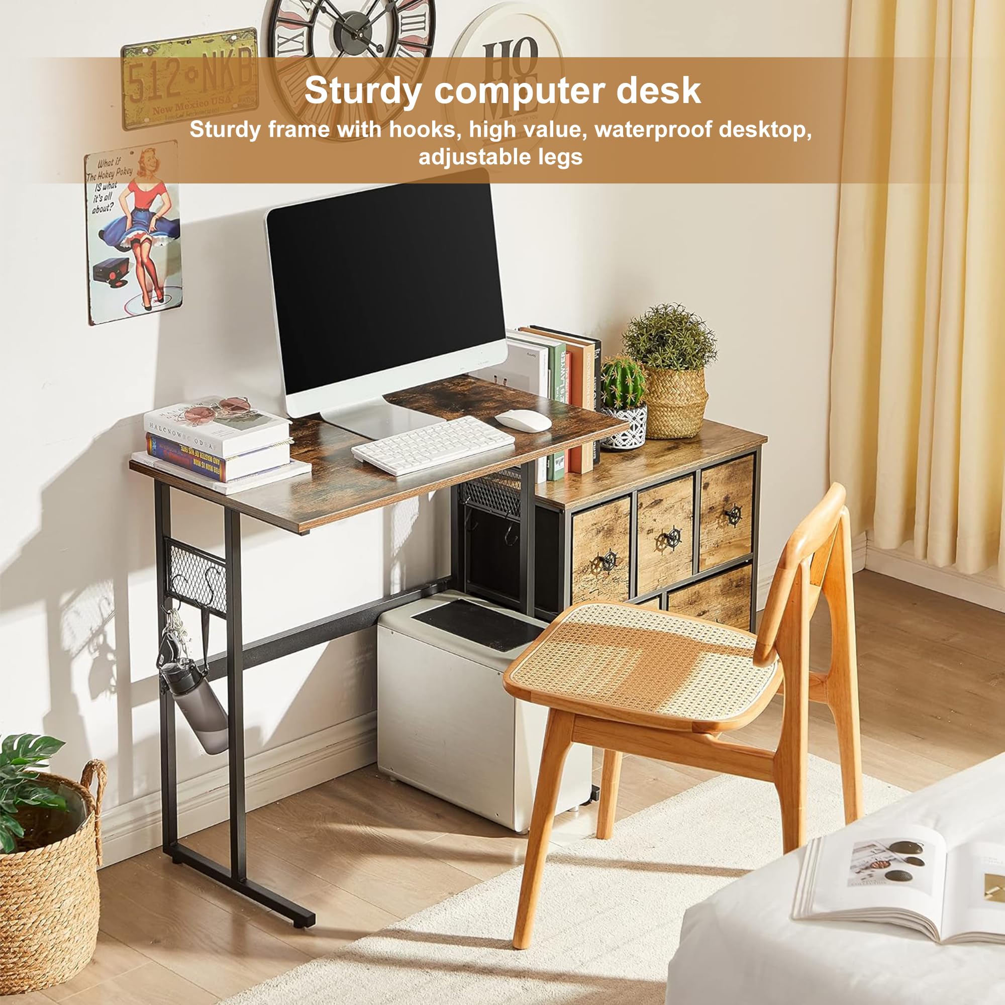 Snapklik.com : VECELO 32 Inch Small Computer Desk Home Office Water ...