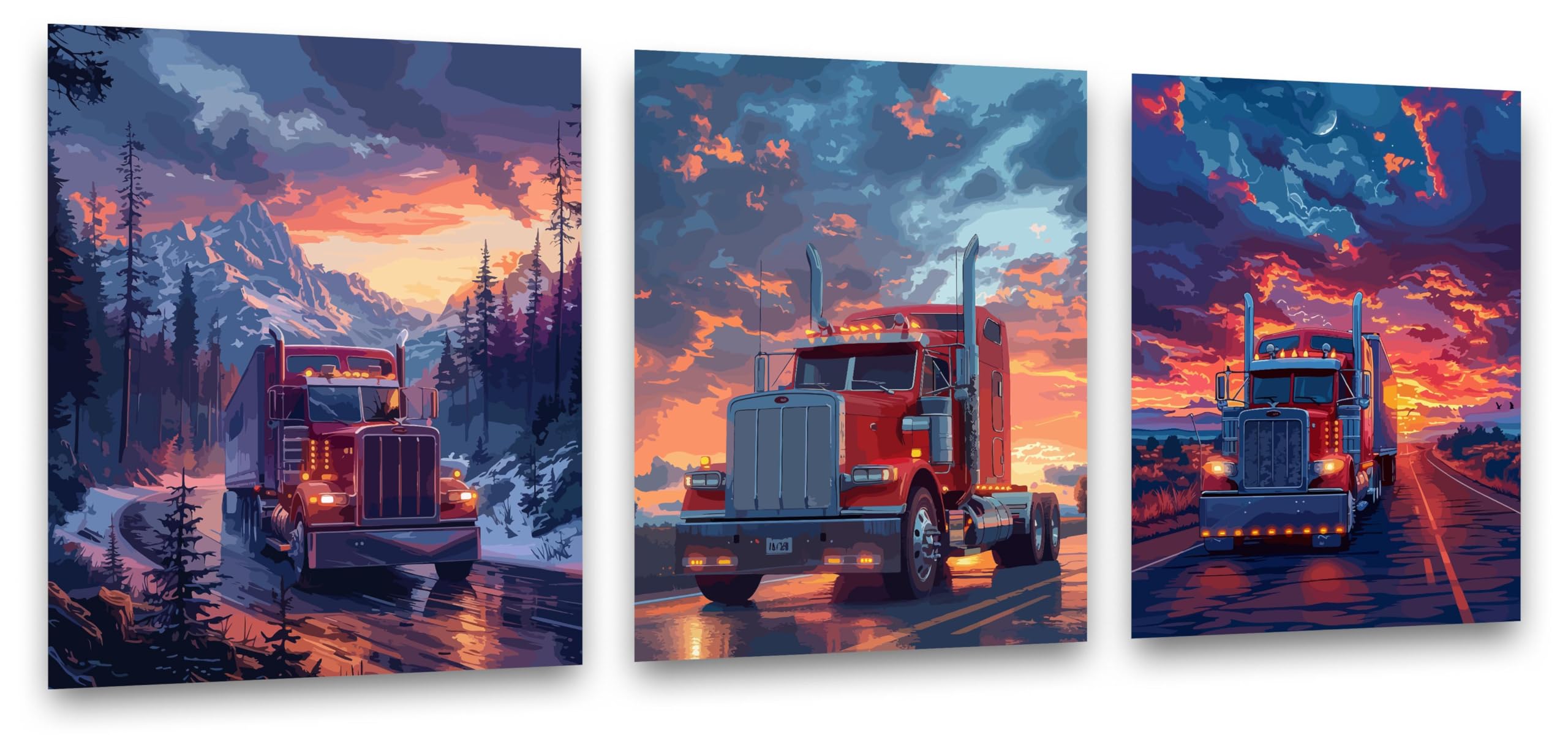 Amazon.com: Inspirational Wall Art Co. - Thrust | Set of 3 Vintage Semi ...