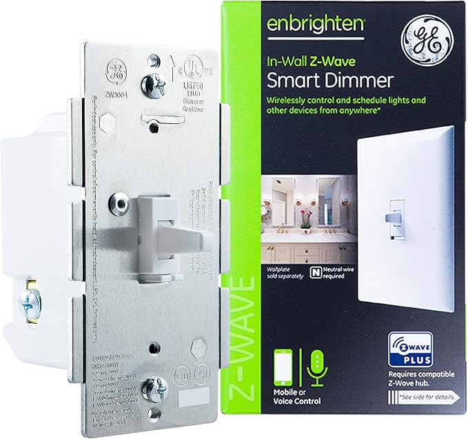 GE Enbrighten Z-Wave Plus Smart Light Dimmer, Works with Alexa, Google ...