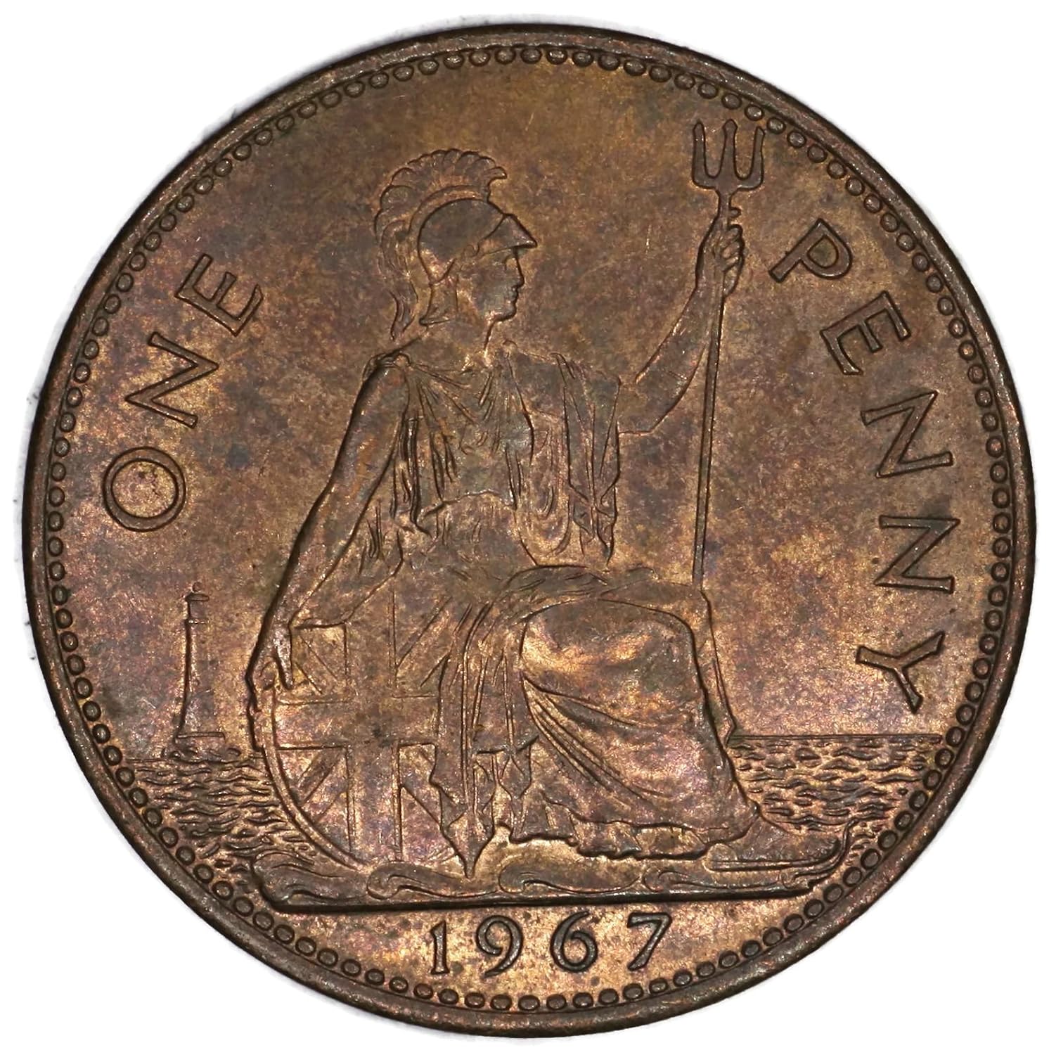 1967 UK Elizabeth II British Bronze One Penny Very Good at Amazon's ...
