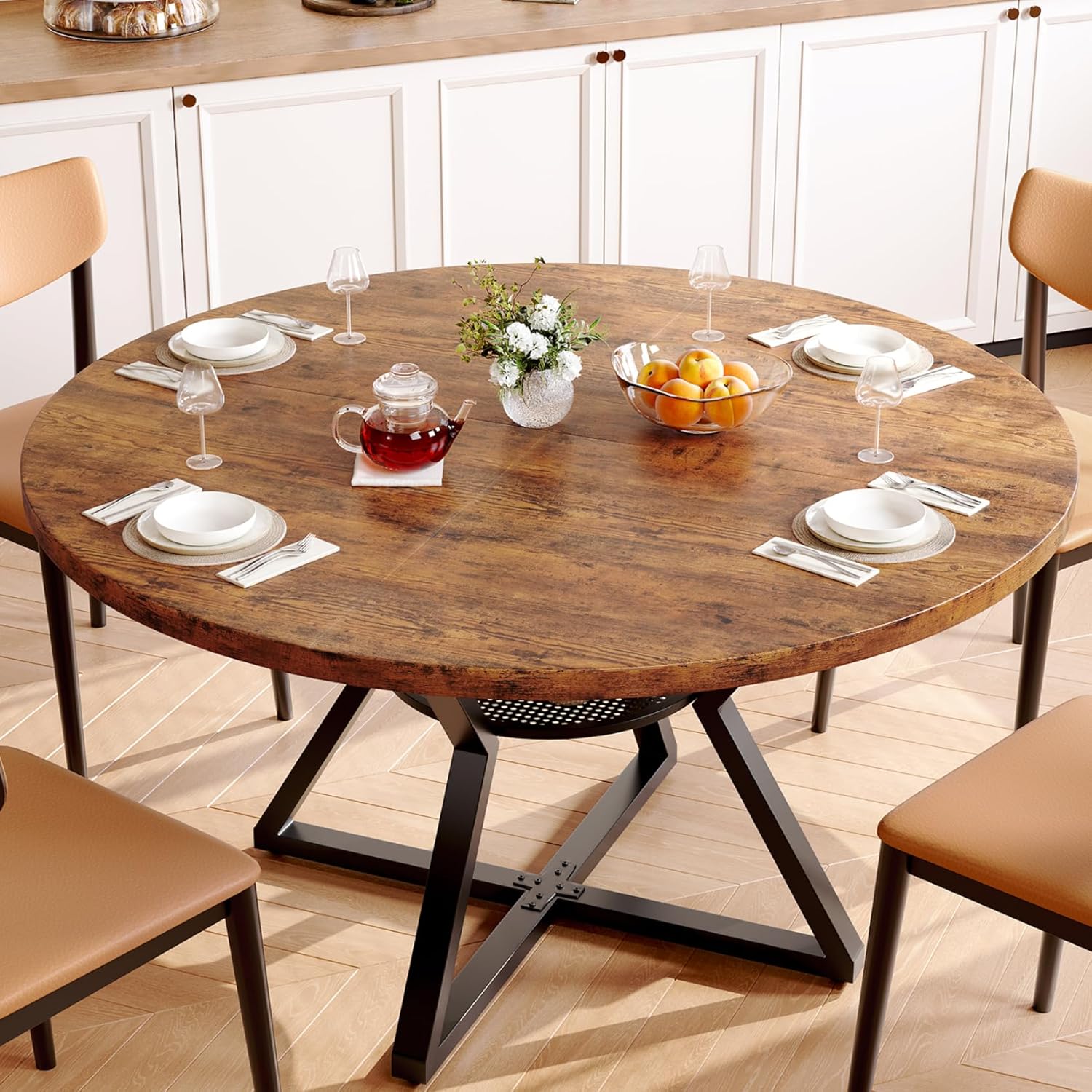 Amazon.com - Concho 47" Round Dining Room Table for 4-6,Circle Kitchen ...