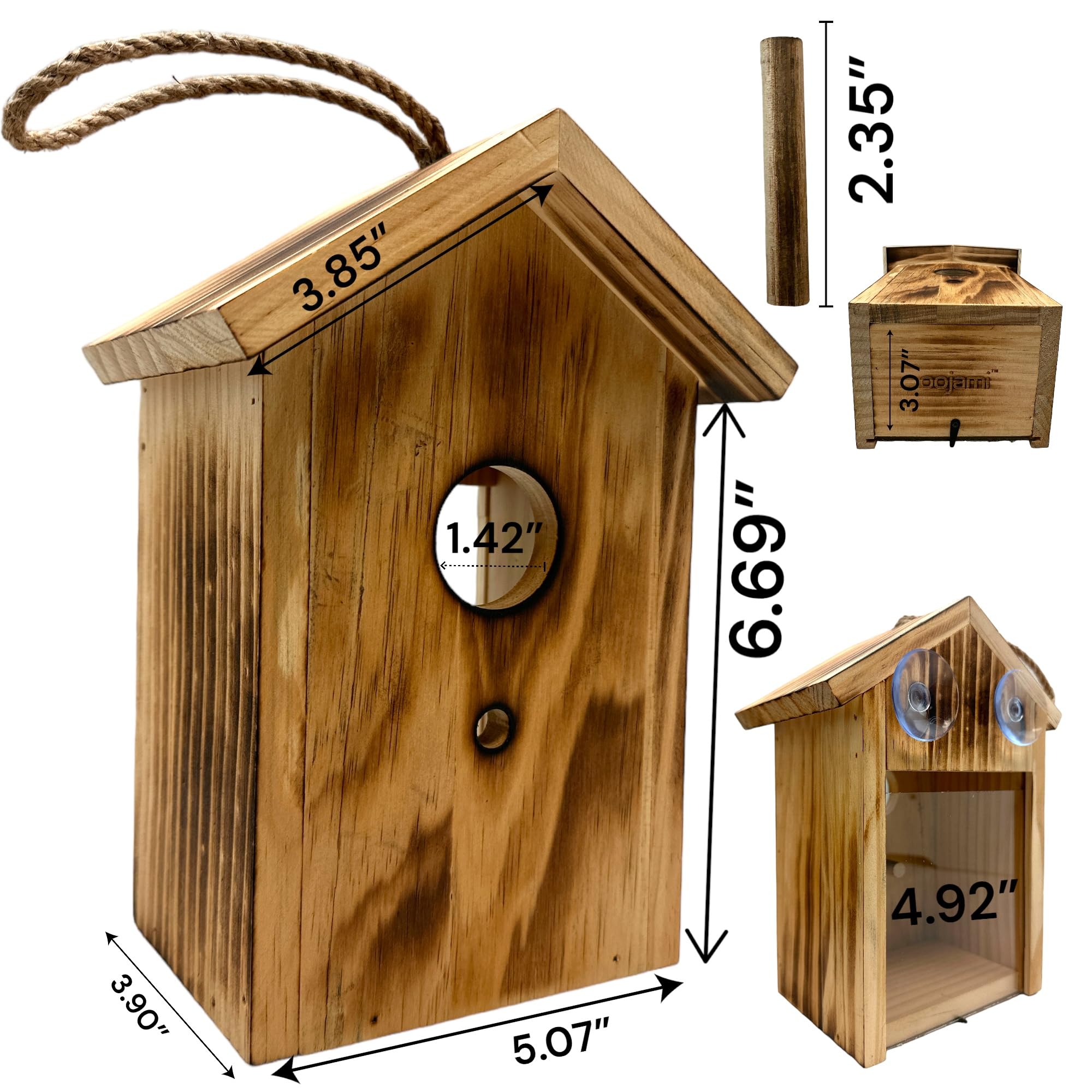 Snapklik.com : 2-Pack Transparent Window Bird House