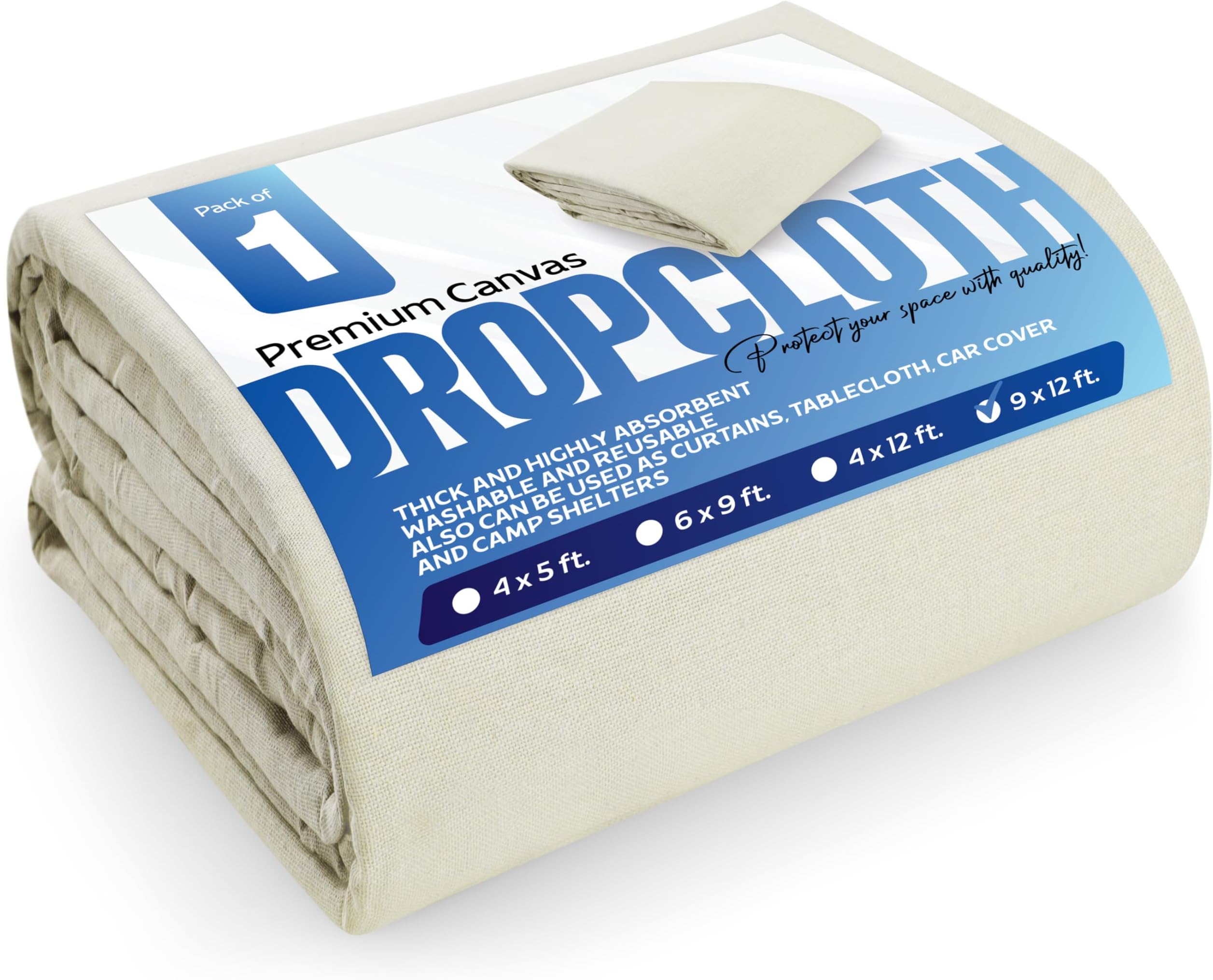 Amazon.com: Trimaco FB1 SuperTuff Felt Back Canvas Drop Cloth, 9' X 12 ...