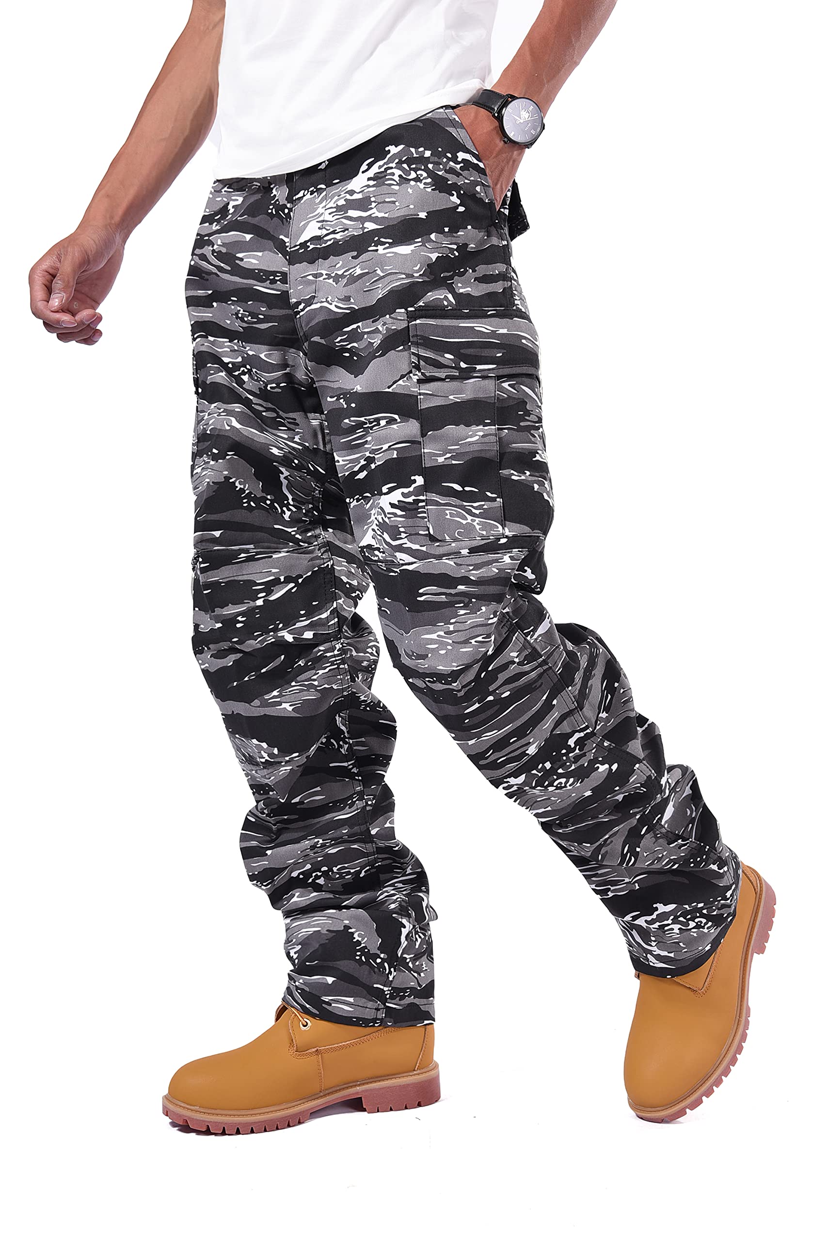 Snapklik.com : BACKBONE Mens Fashion Bright Camouflage Cargo Pants ...