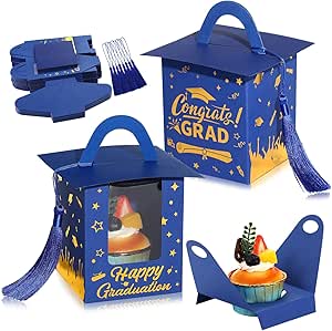 Amazon.com: Outus 30 Pcs Graduation Cupcake Boxes Graduation Gift Box ...