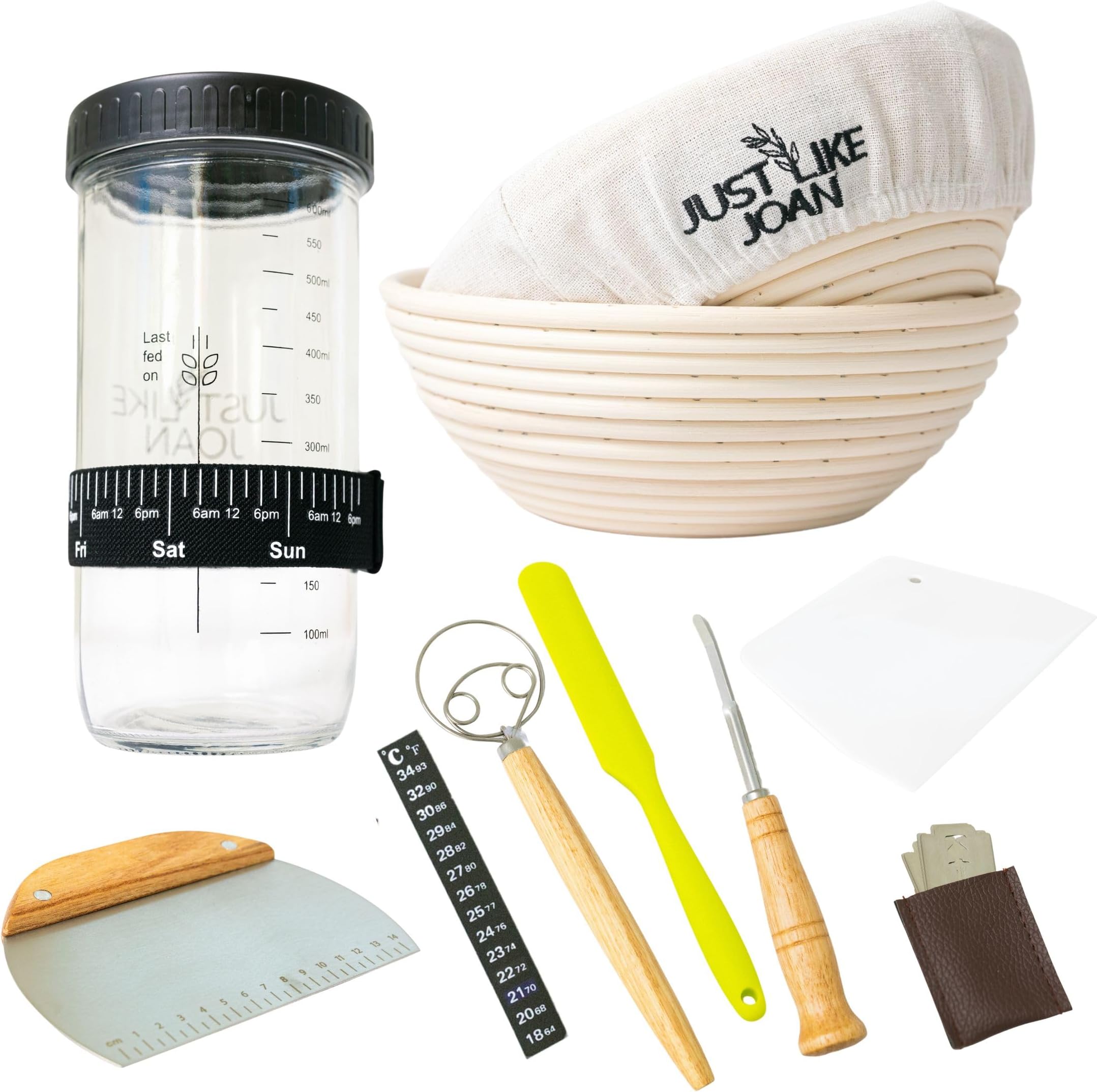 Amazon.com: Complete Sourdough Bread Starter Kit, Glass Sourdough ...