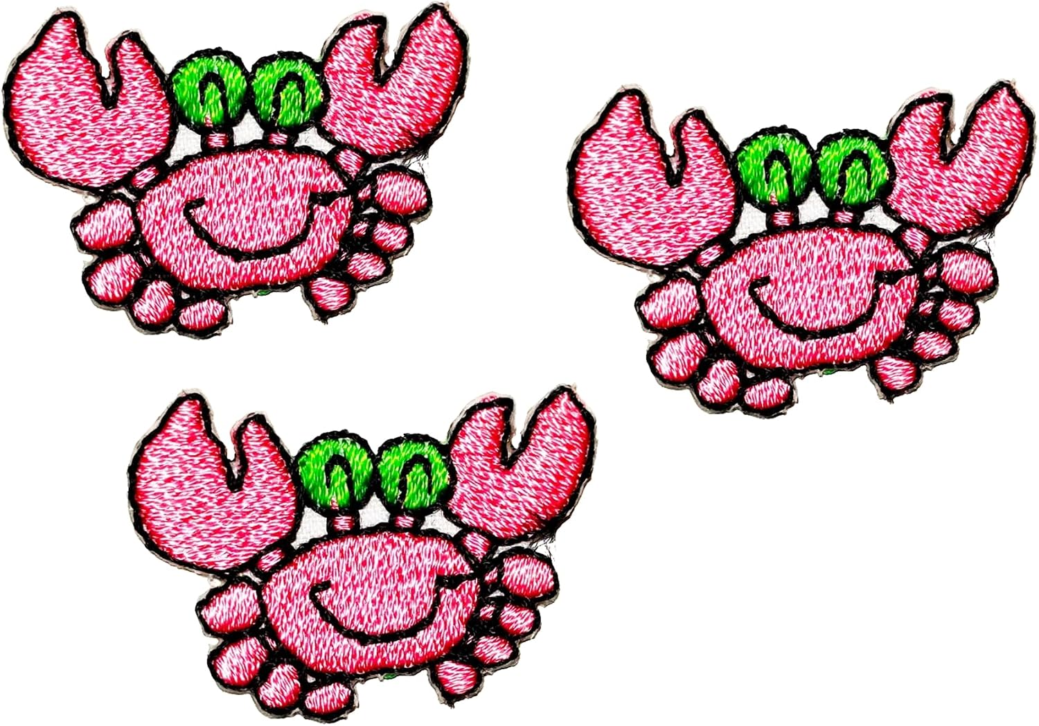 Amazon.com: Mini Small Pink Crab Iron on Patches Costume Embroidered ...