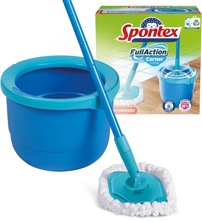 Spontex Full Action Corner System Spin Mop and Bucket Set | Reaches ...