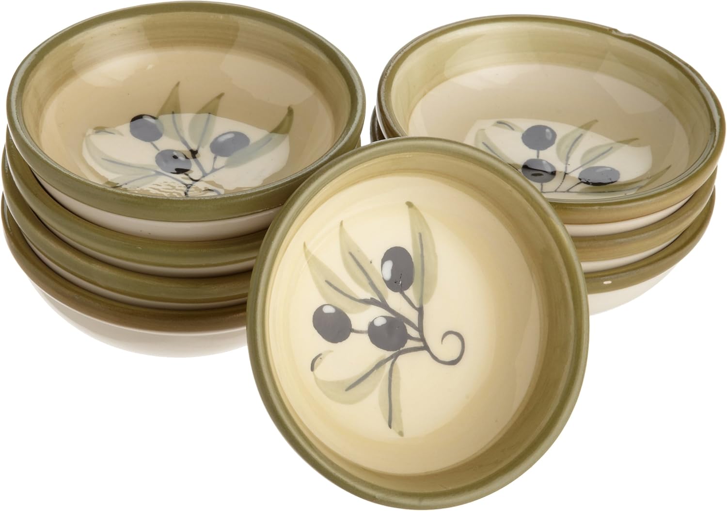 Amazon.com | DII Tuscan Olives Dipping Dishes, Set of 8: Chip And Dip ...