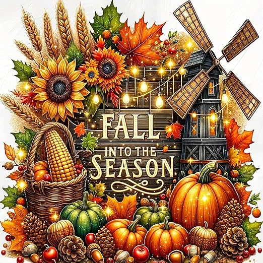 Amazon.com: Pumpkin Sunflower Leaf Diamond Art Kits for Adults, 5D Fall ...