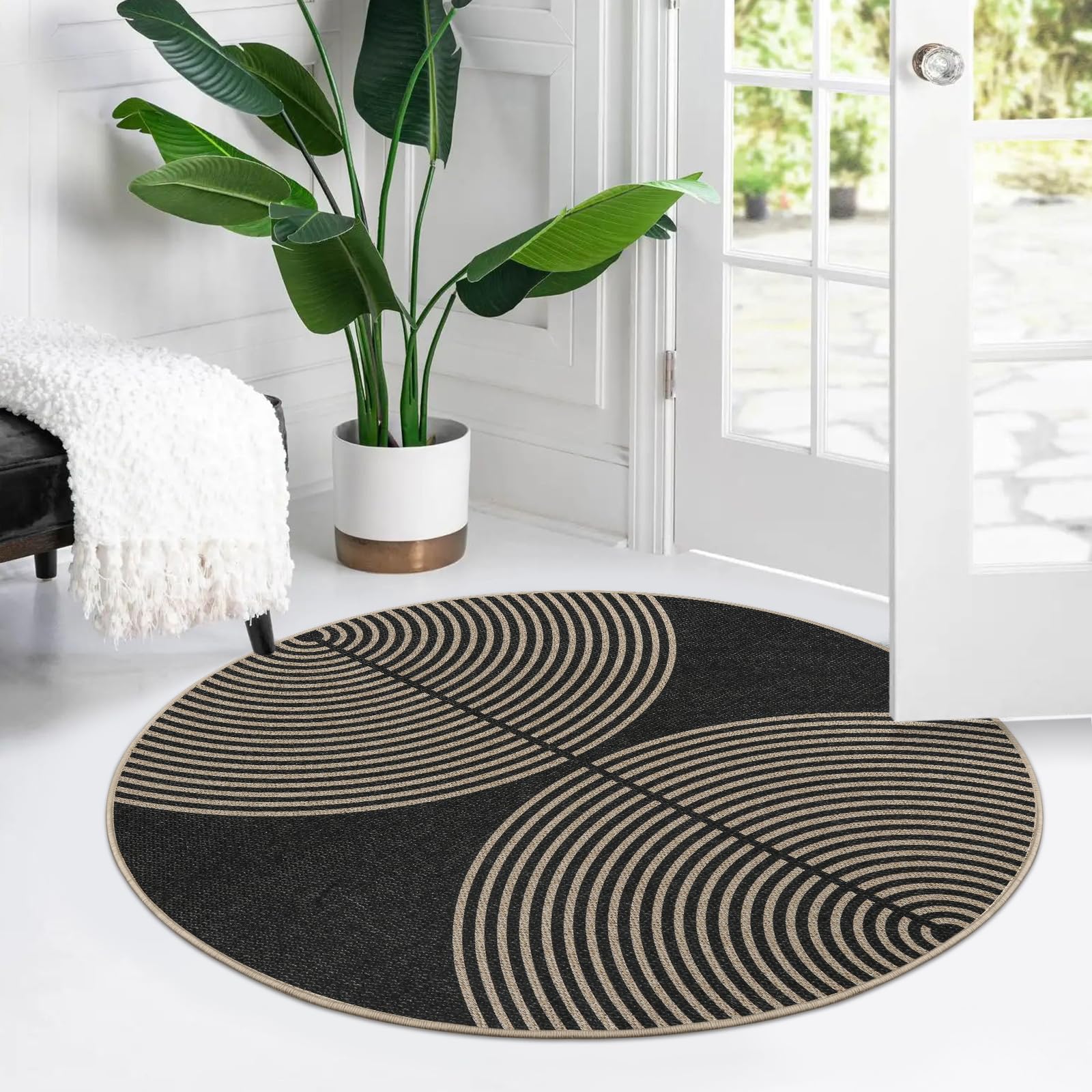 Amazon.com: Lahome Modern Rainbow Round Washable Rug, 3ft Circular ...