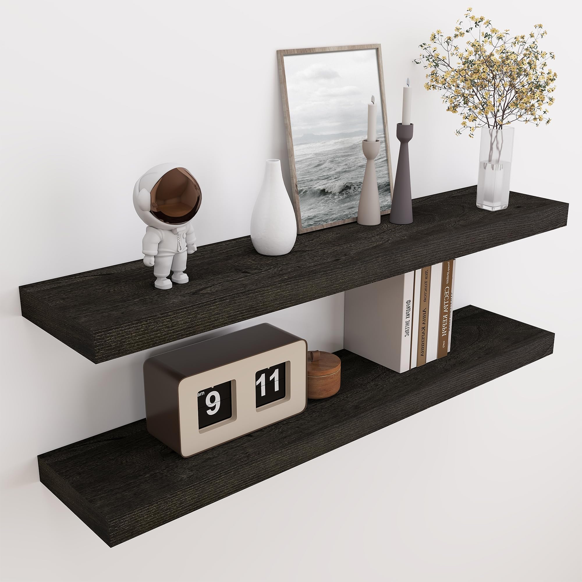 Amazon.com: Fun Memories Floating Shelves - 9 Inch Deep Wall Shelf for ...