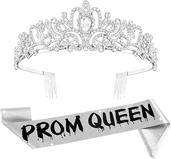 Amazon.com: Lyrow 2 Pcs Halloween Prom Crowns and Sashes Corpse Cosplay ...