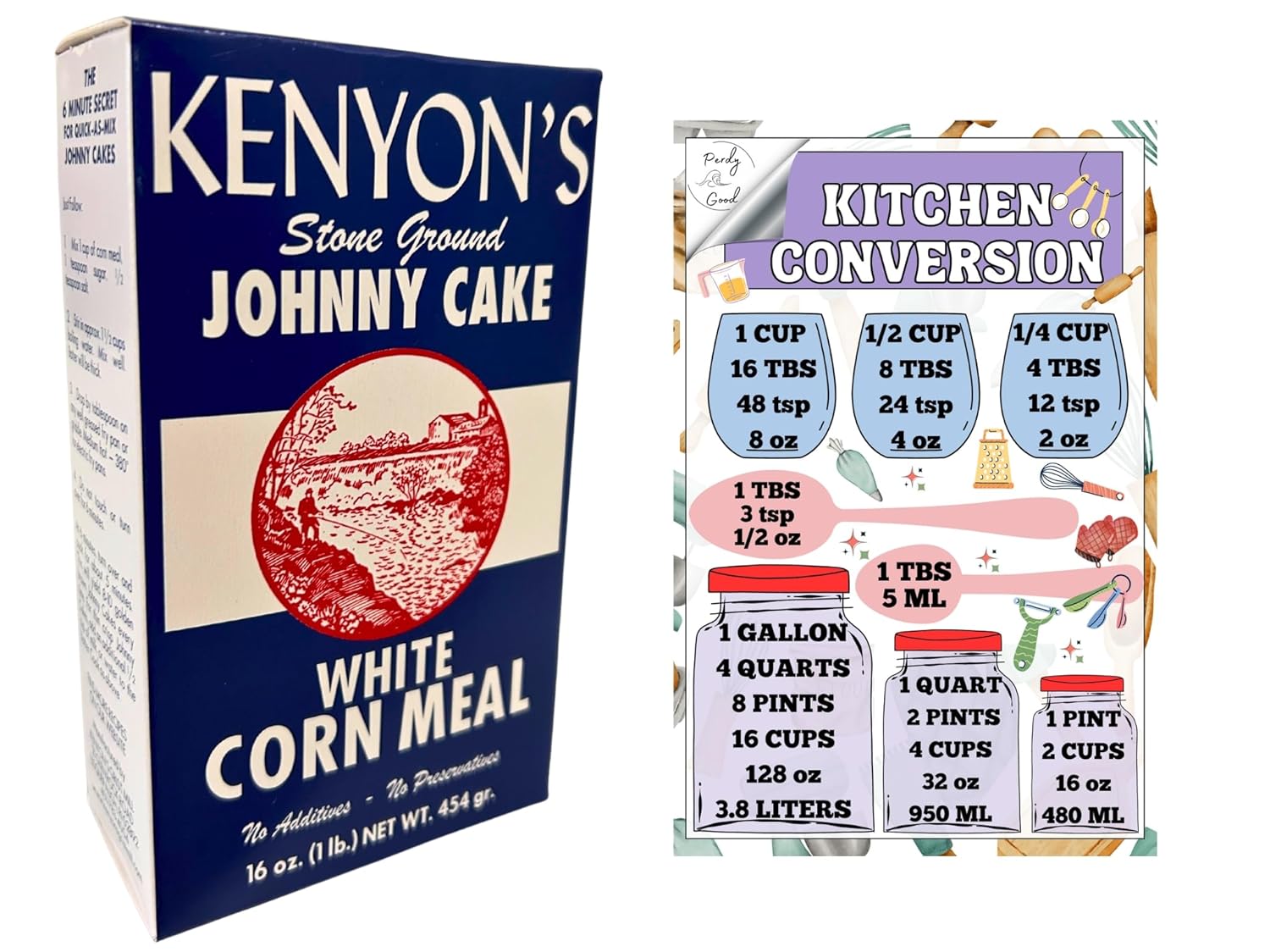 Amazon.com: Kenyon's Johnny Cake Cornmeal Mix Bundle with One (1) 16oz ...
