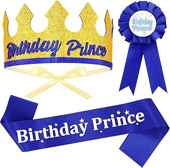 Amazon.com: Ovveroche Birthday Party Supplies - 3 Piece Set with Prince ...