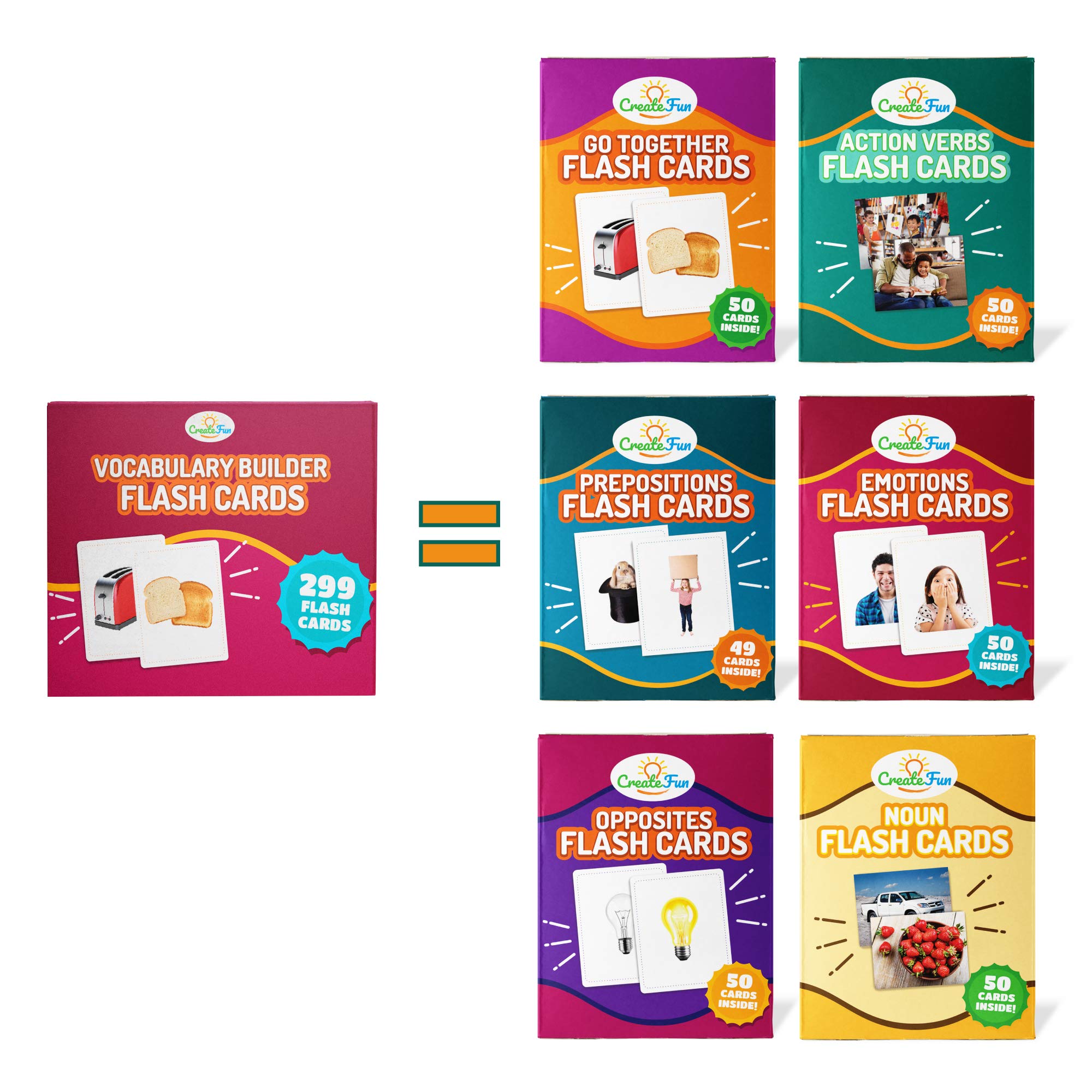 Buy CreateFun Vocabulary Builder Flash Cards 6 Pack | 299 Educational ...