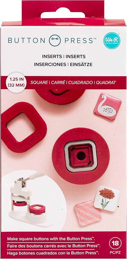 Amazon.com: We R Memory Keepers Button Press Insert, Square (31mm)