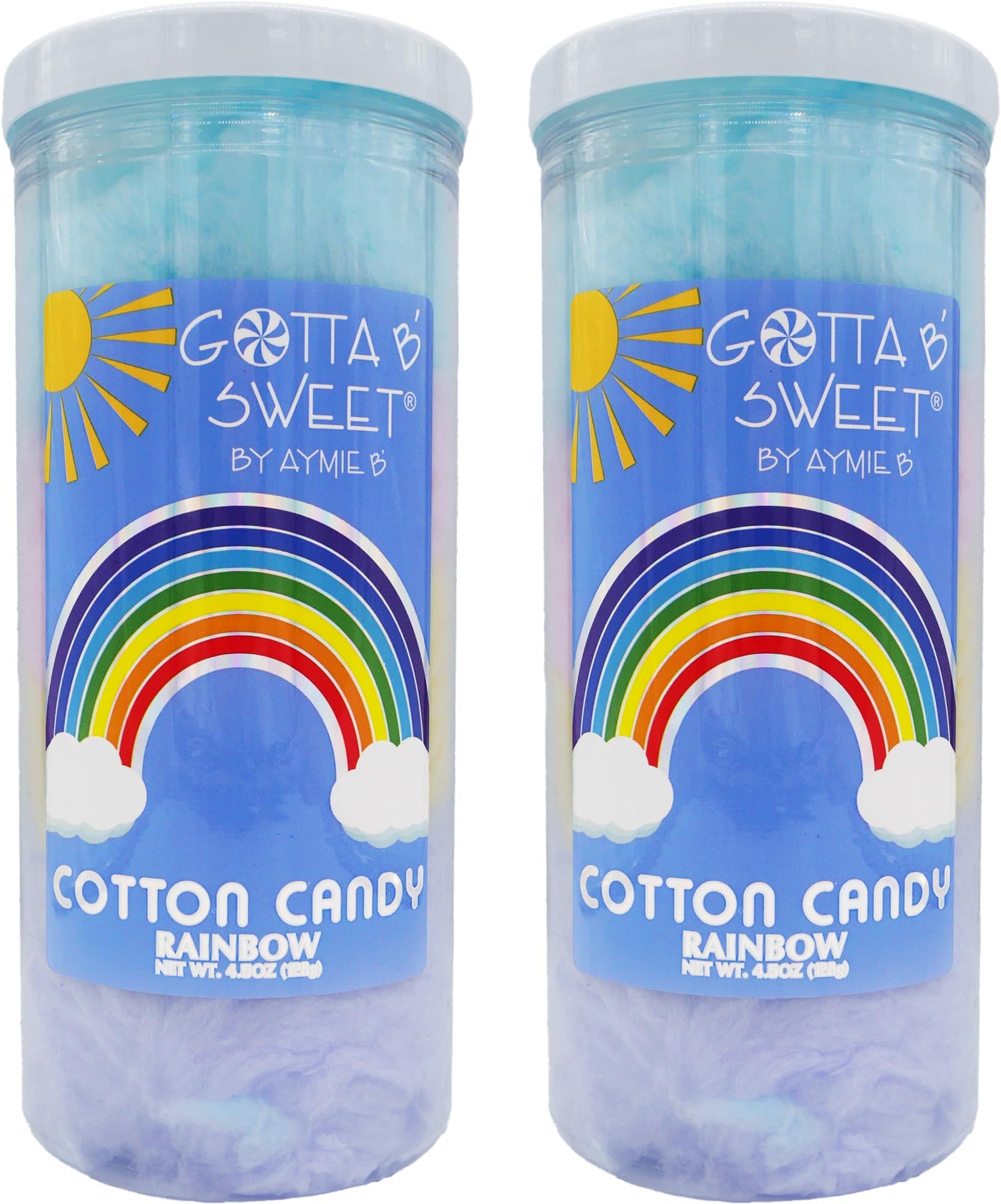 Amazon.com : Gotta B Sweet Rainbow Cotton Candy - 2 Pack - 4.5 oz ...