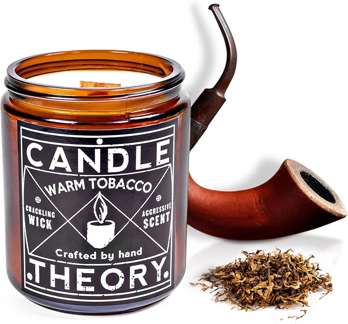 Amazon.com: Candle Theory Warm Tobacco Scented Candle for Men 7.6 Ounce ...