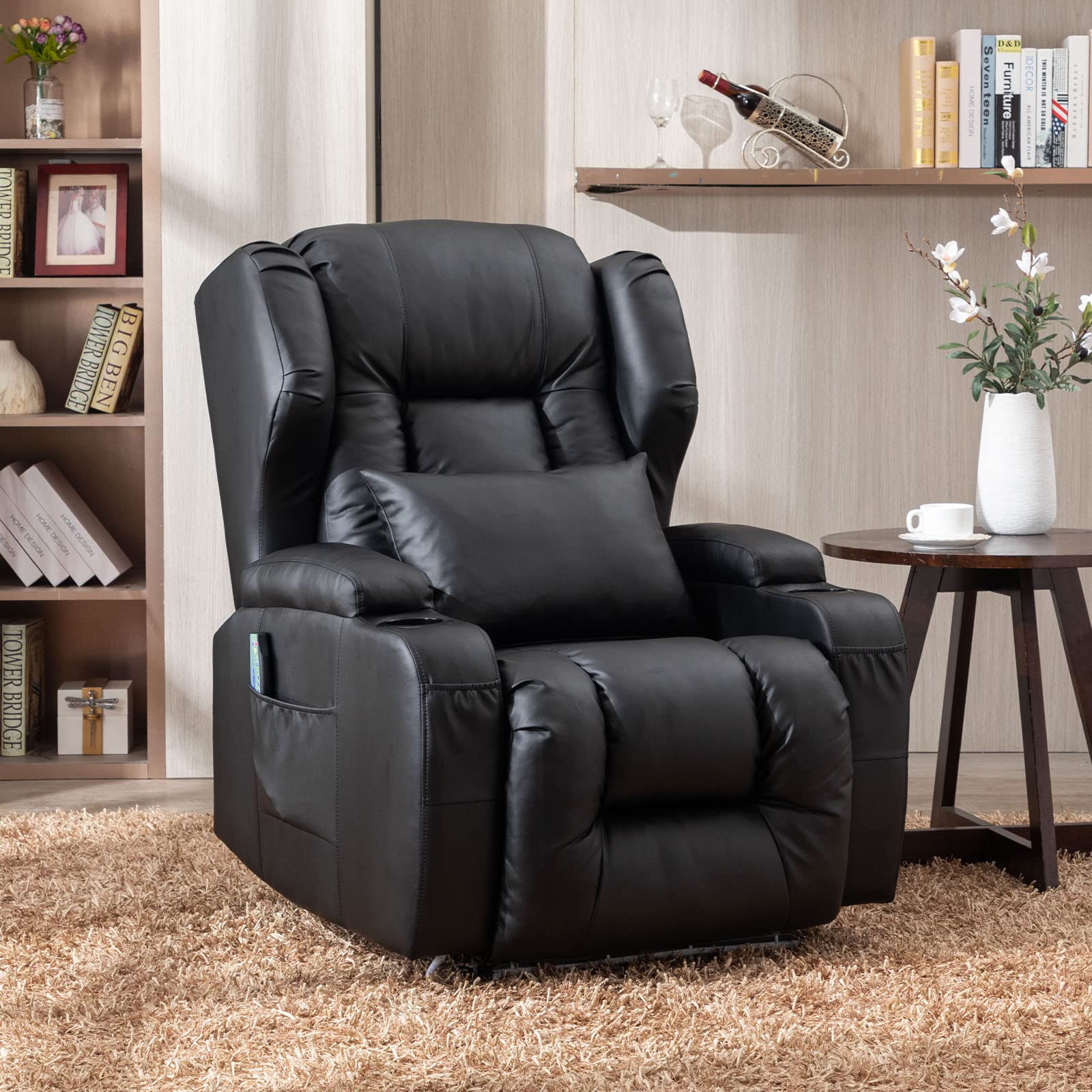Manual Swivel Glider Rocker Recliner Chair With Massage And Heat 8036 ...
