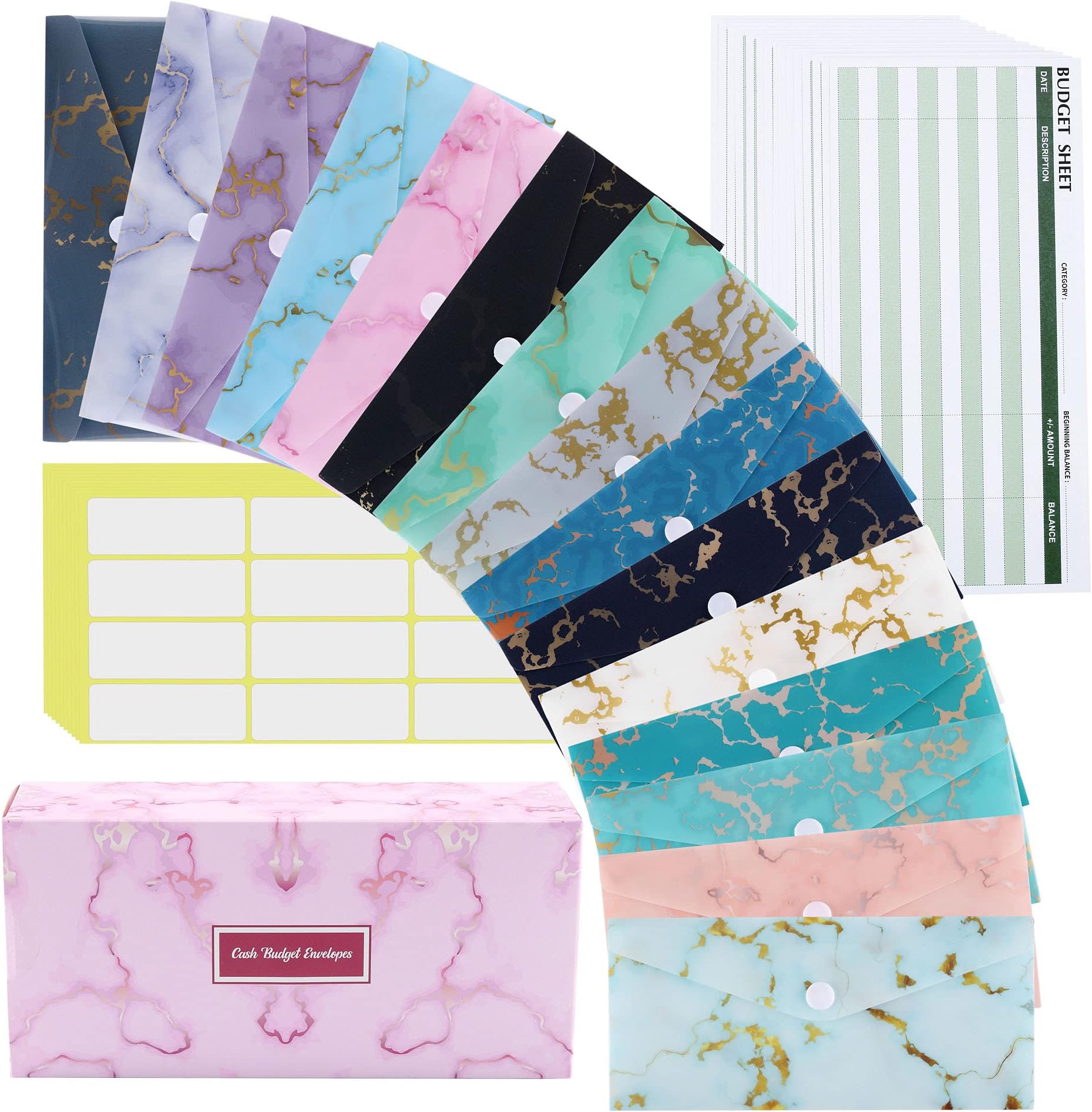 Amazon.com : Cash Envelopes Budget System with 12 Pack of Assorted ...