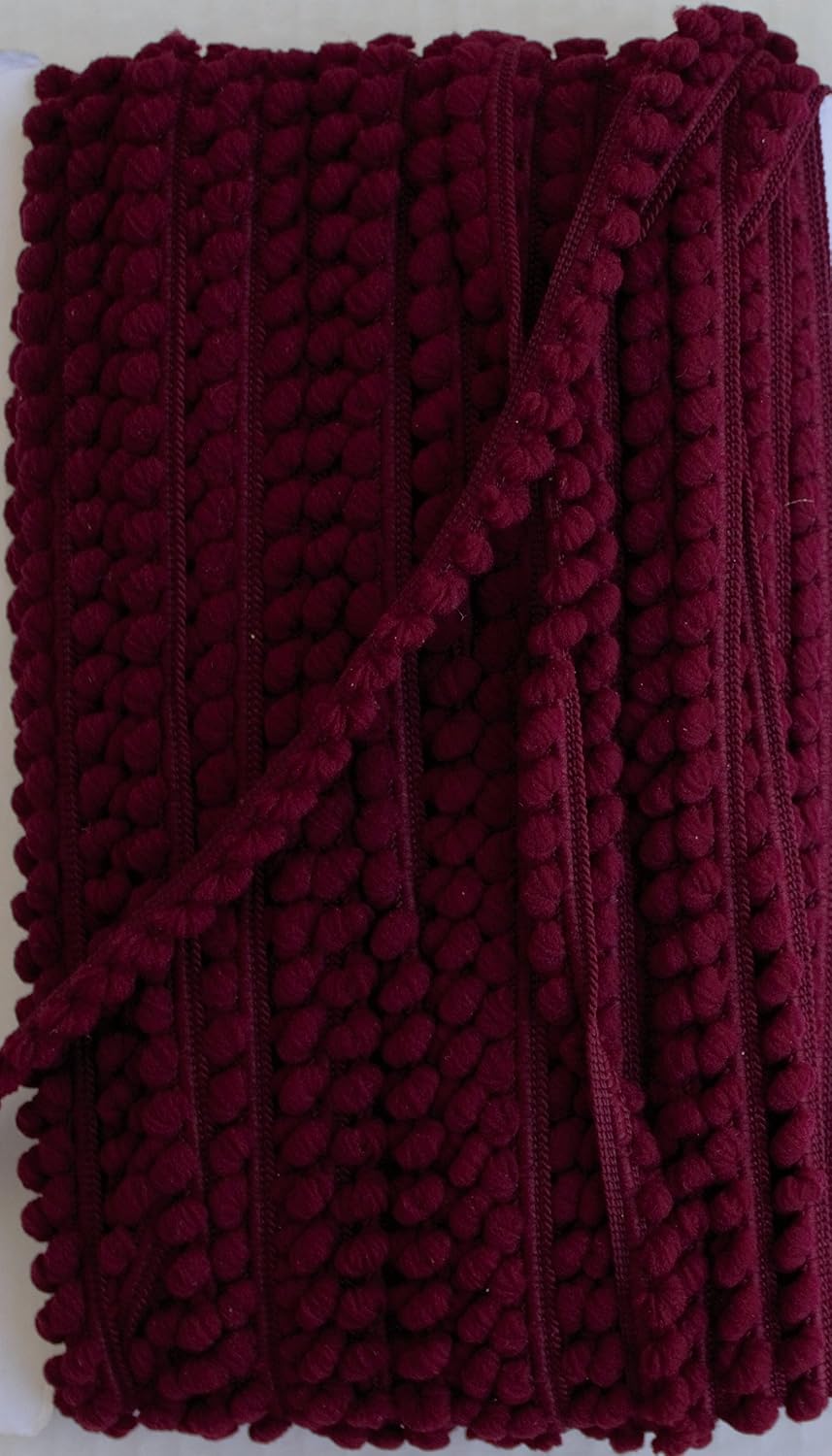 Amazon.com: Maroon Mini Pom Pom Fringe Very Small Pompom Ball Trim 3/8 ...