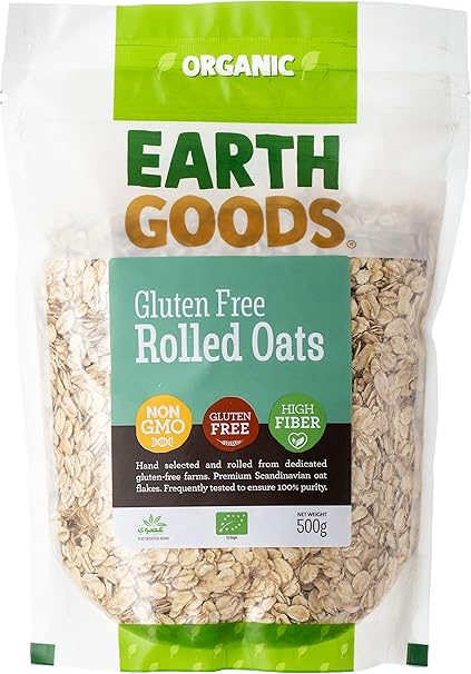 Earth Goods Organic Oat Flakes Rolled Oats, Gluten Free, 500g: Buy ...