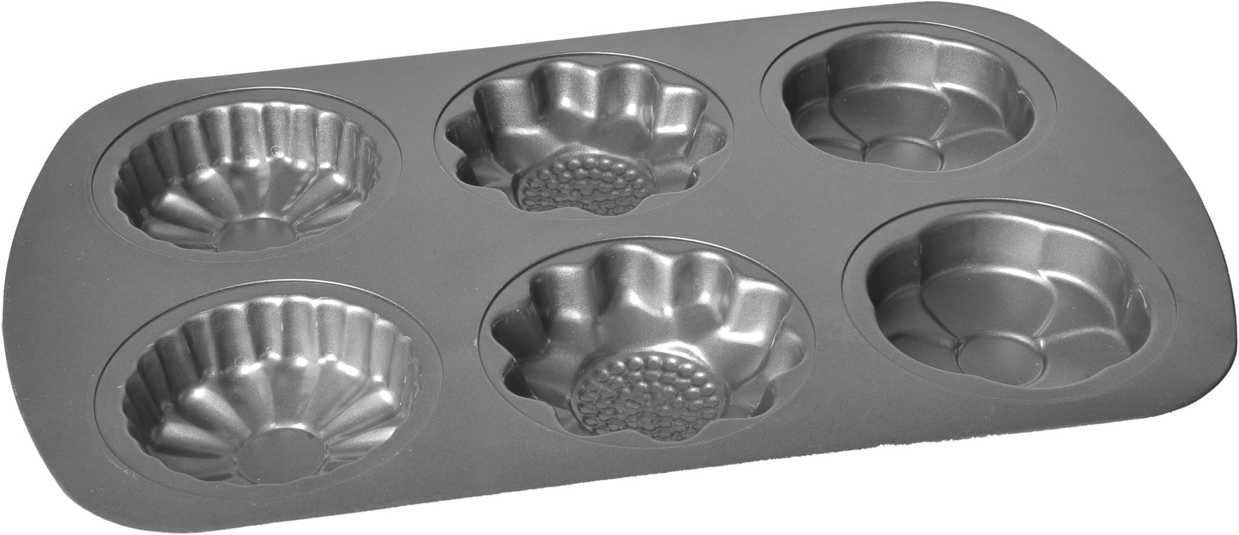 Amazon.com: Chloe's Kitchen 6-Cavity Flower Cake Pan, Non-Stick ...