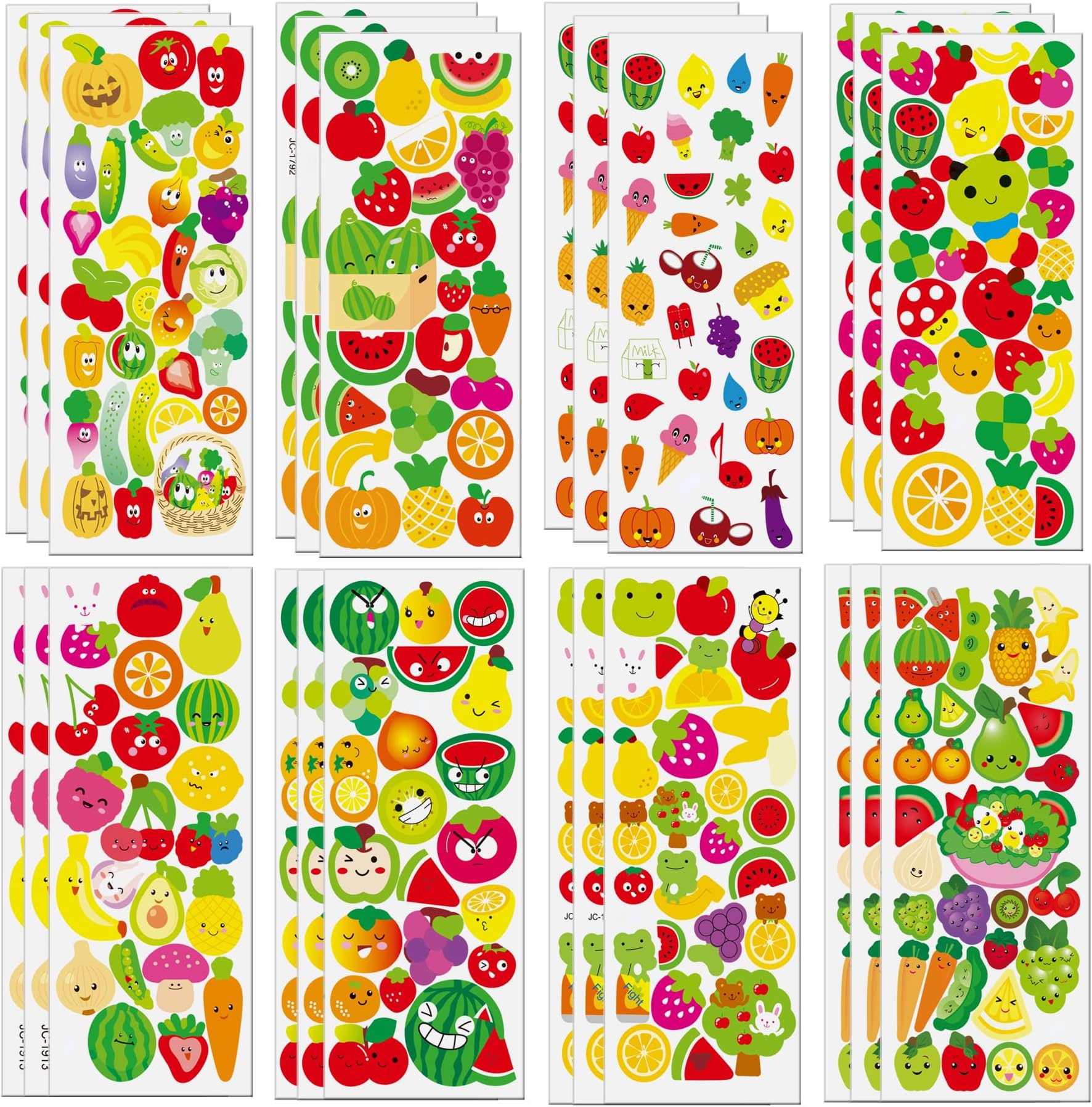Amazon.com: Fruits Vegetable Stickers Decals for Kids 720Pcs Fruit Food ...