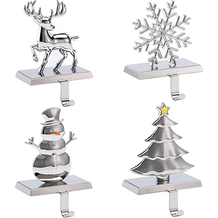 Amazon.com: Christmas Stocking Holder for Mantle Set of 4,Stocking ...