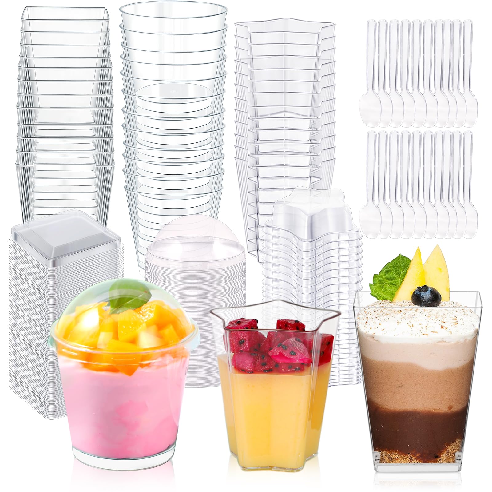 Amazon.com | ALEXPRE 450 Pack 5/6oz Plastic Dessert Cups with Lids and ...