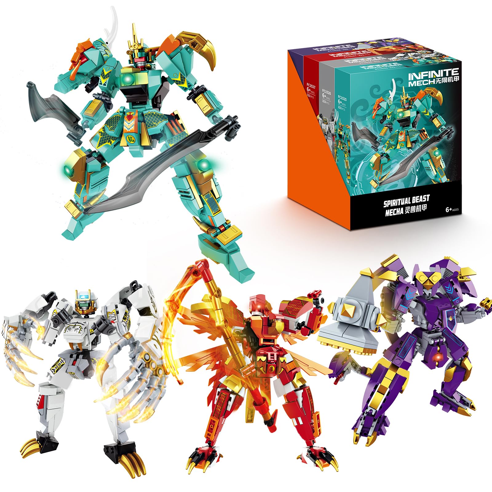 Amazon.com: BOIMOES Mech Robot Ninja Toy Building Blocks Set - Mecha ...