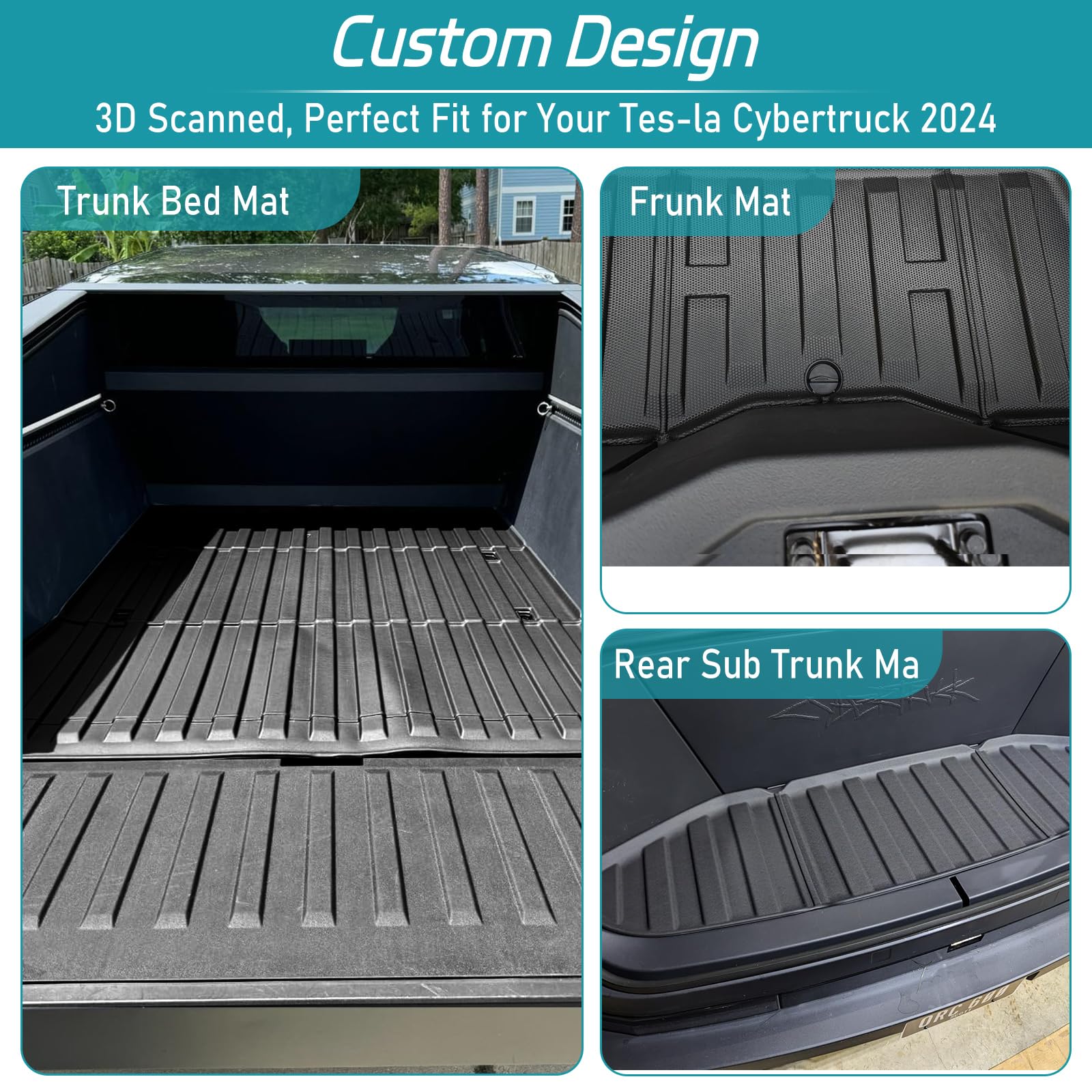 Snapklik.com : 3PCS Truck Bed Mat Set Waterproof Pickup Truck Bed Liner ...